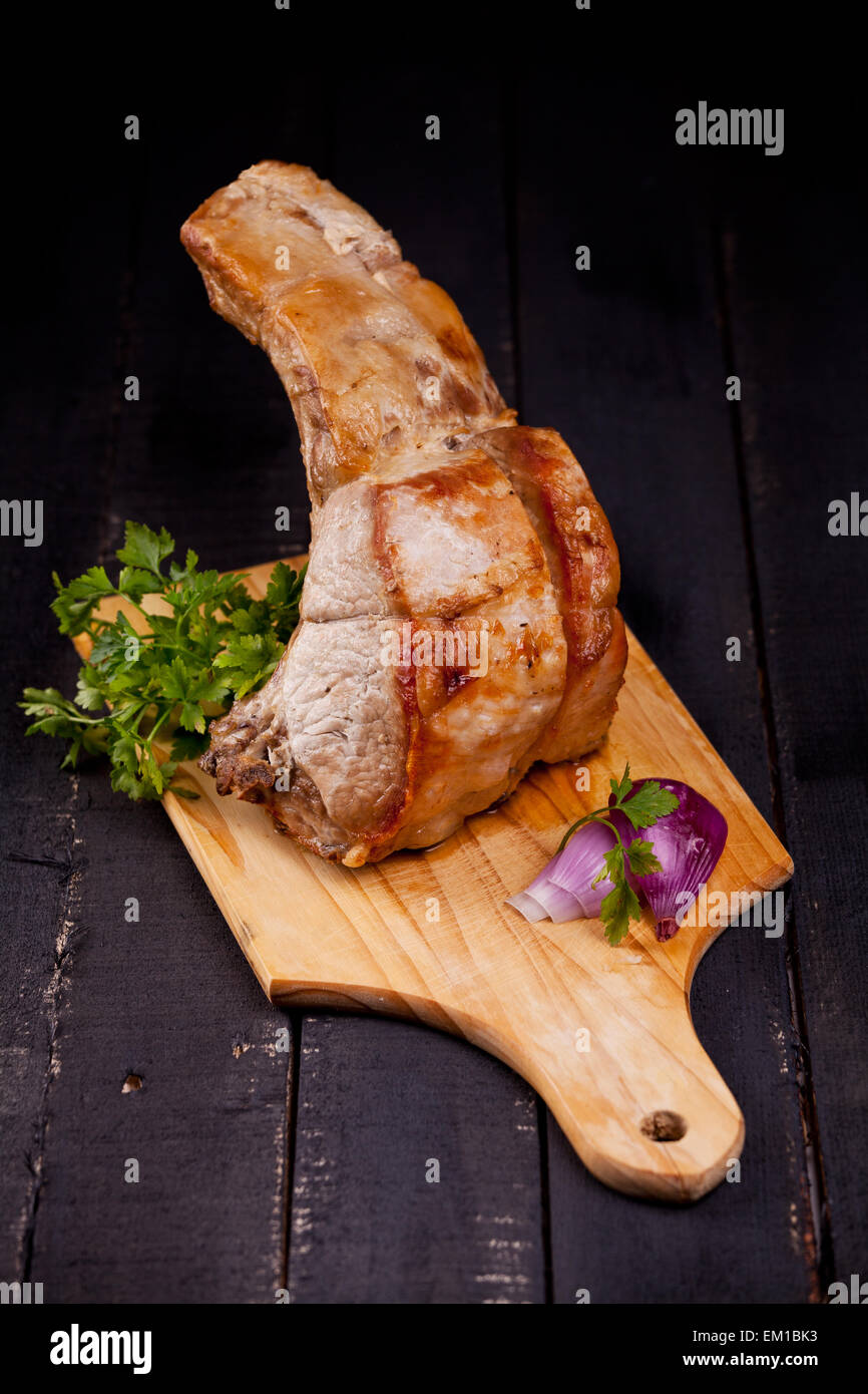 Photograph of a savory rack of pork Stock Photo - Alamy