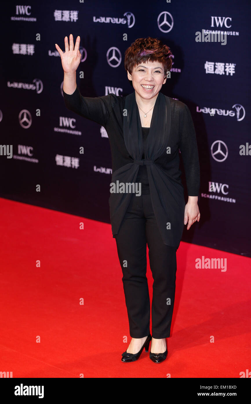 Shanghai, China. 15th Apr, 2015. Former Chinese table tennis legend ...