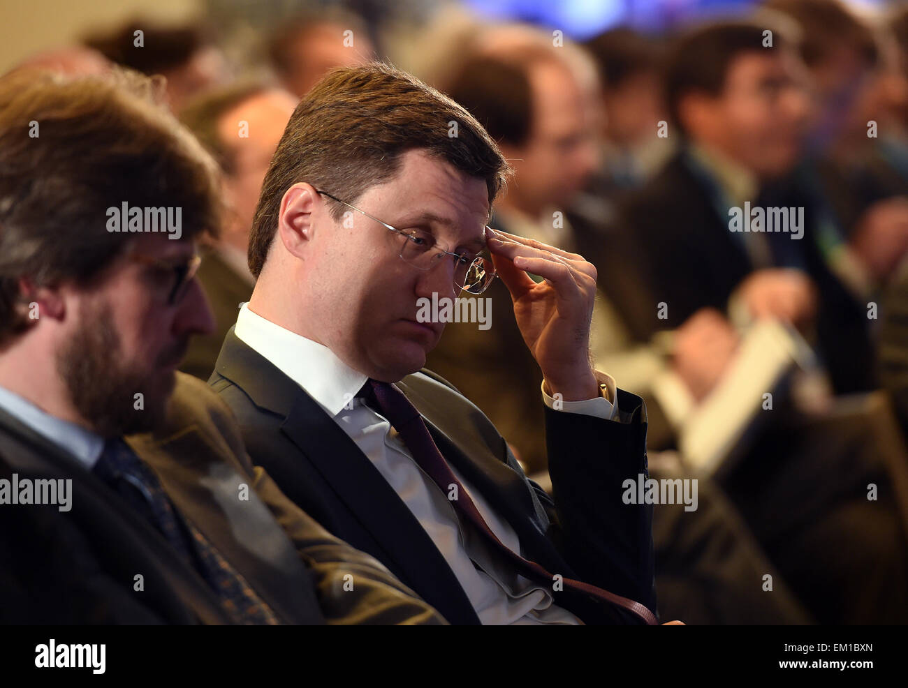Berlin, Germany. 13th Apr, 2015. Russian Energy Minister Alexander ...