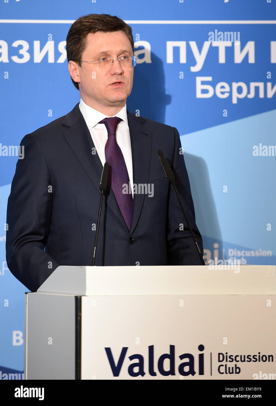 Berlin, Germany. 13th Apr, 2015. Russian Energy Minister Alexander ...