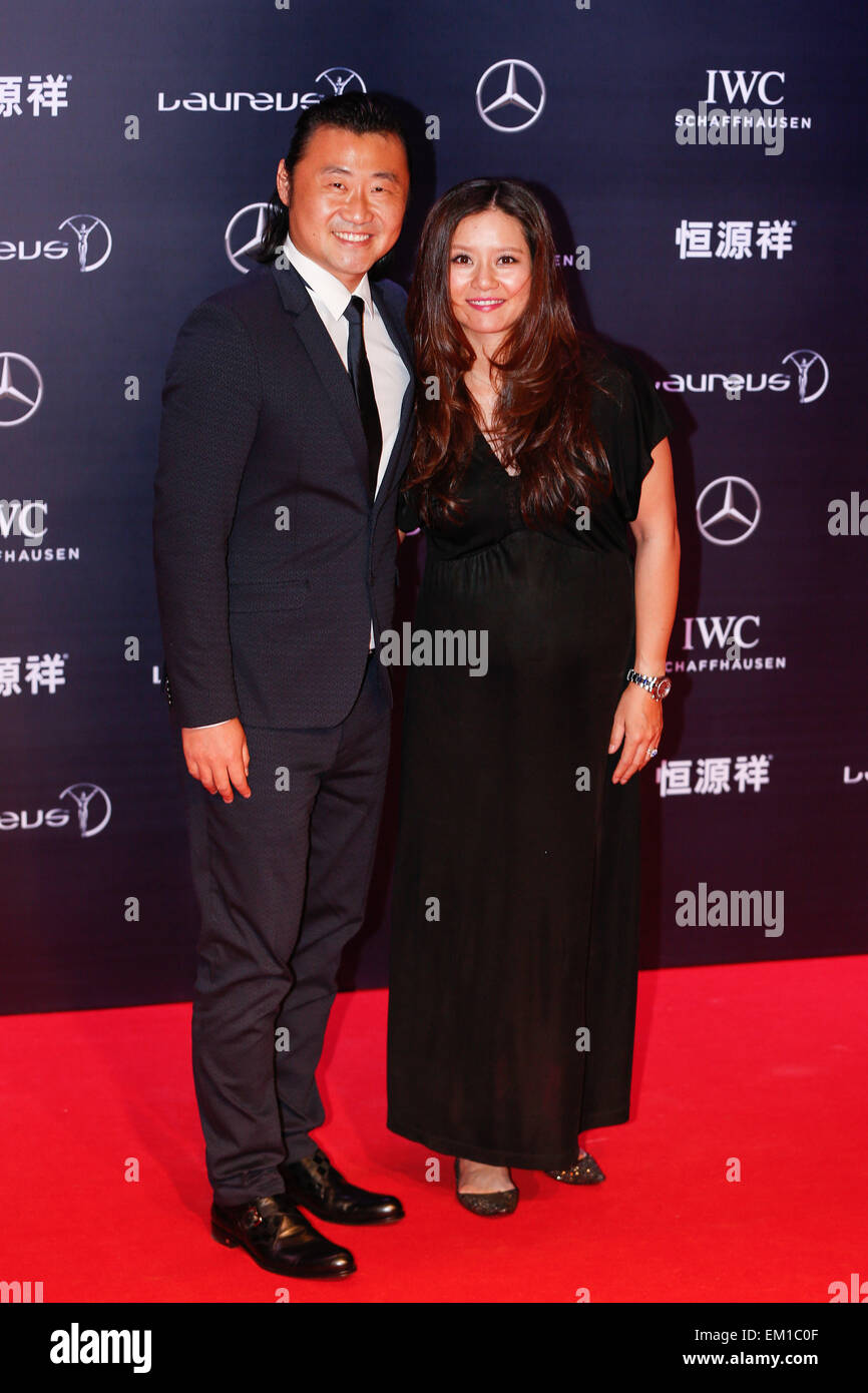 Shanghai, China. 15th Apr, 2015. Former tennis player Li Na (right ...
