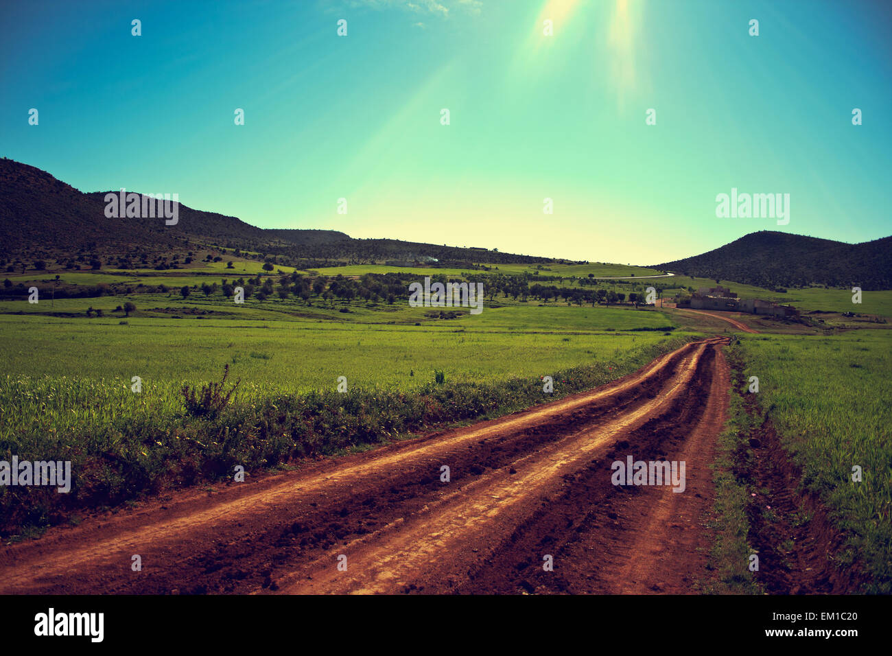 Road view from the countyside Stock Photo - Alamy