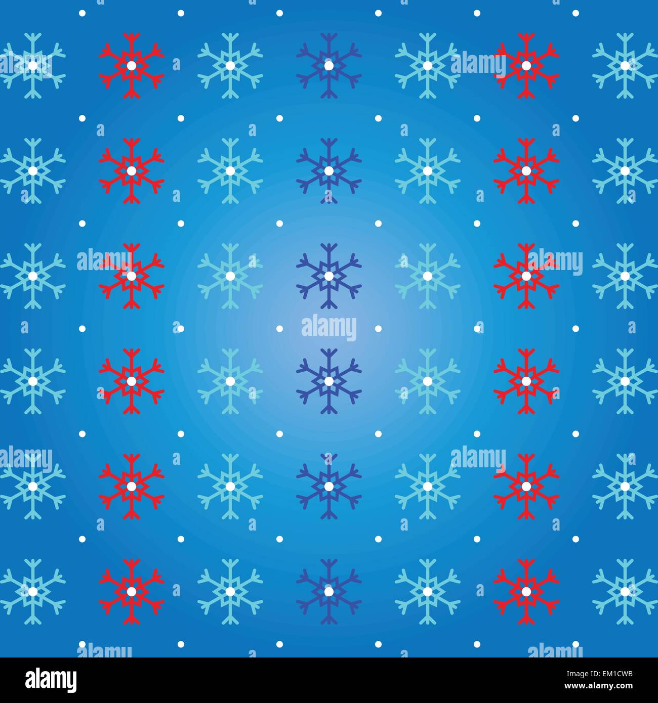 Snow and snowflake on blue pattern background, stock vector Stock ...
