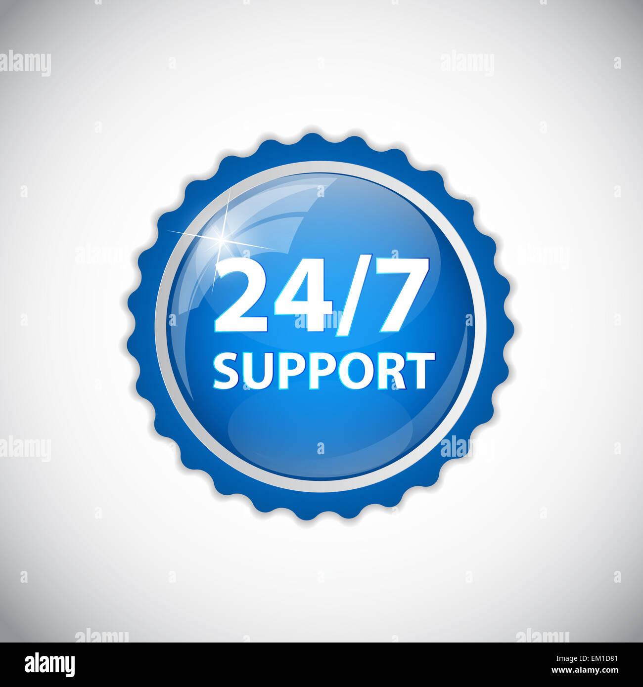 Vector 24/7 SUPPORT Sign, Label Template Stock Photo - Alamy