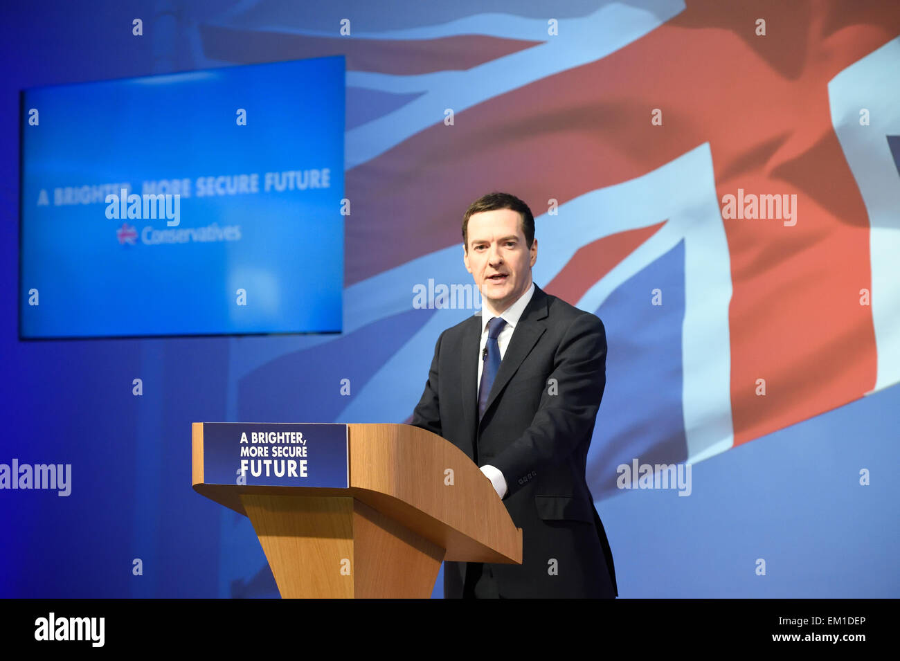 George Osborne making a speech at the launch of the Conservative Party ...