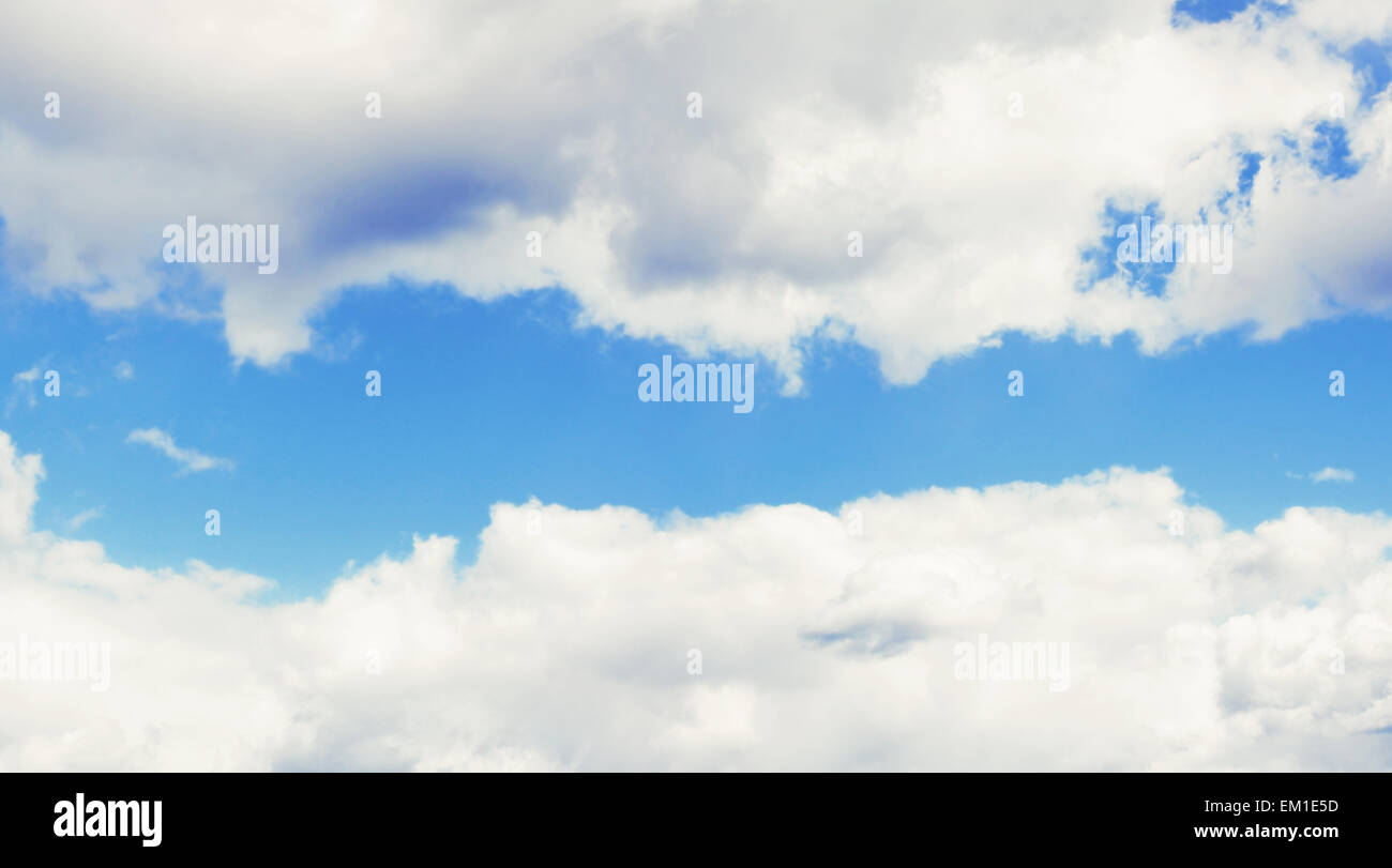 Blue sky, clouds and sun light. Summer, spring background Stock Photo ...