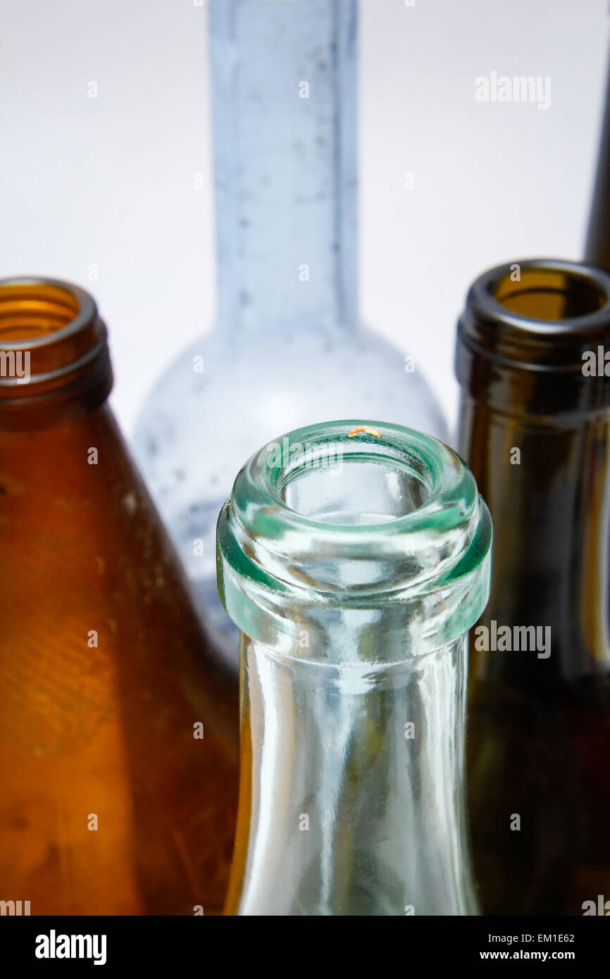 Used glass bottles detail, Great for recycle and environmental themes ...