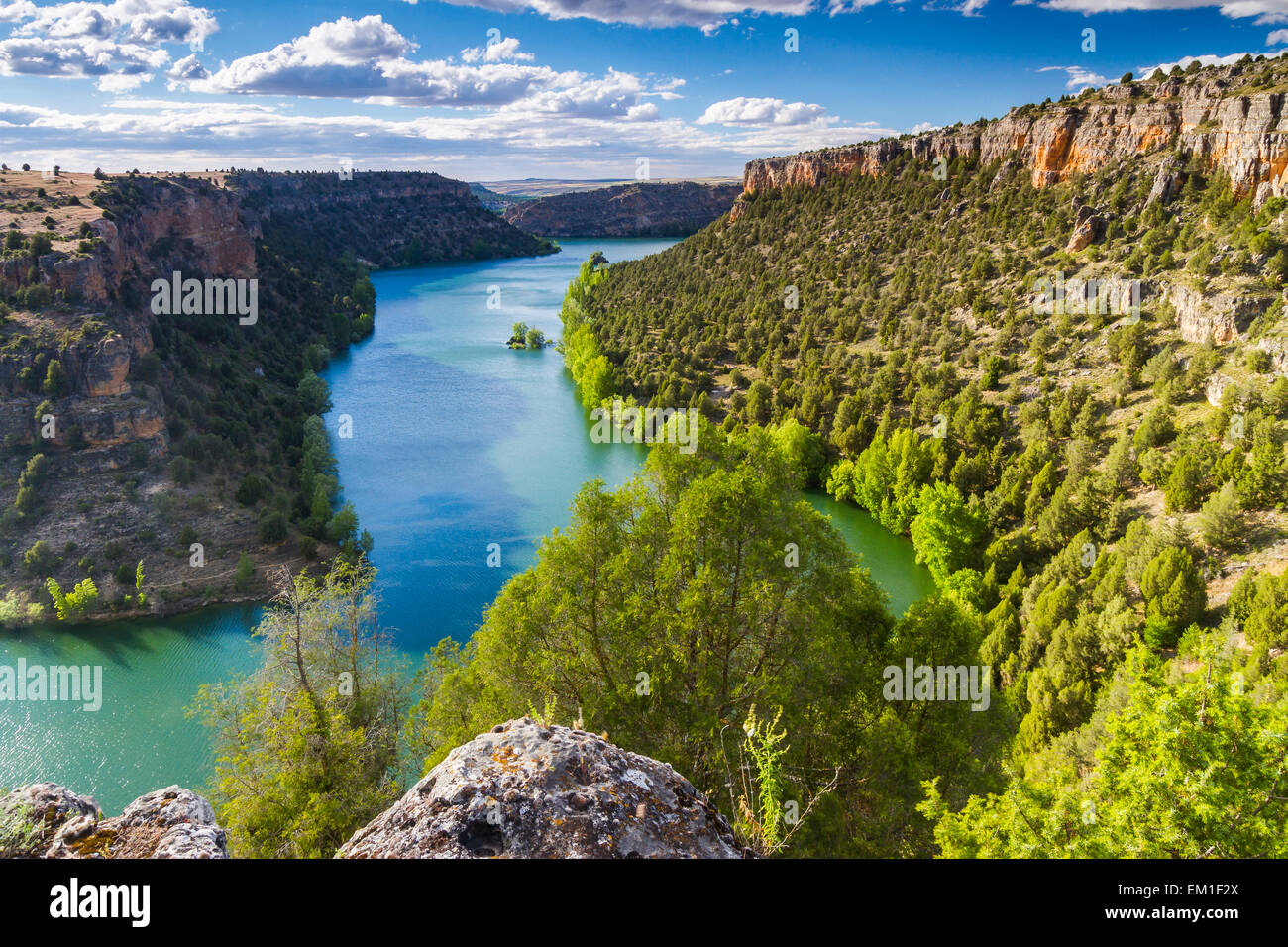 River and gorge near San Frutos hermitage. Hoces del Rio Duraton ...