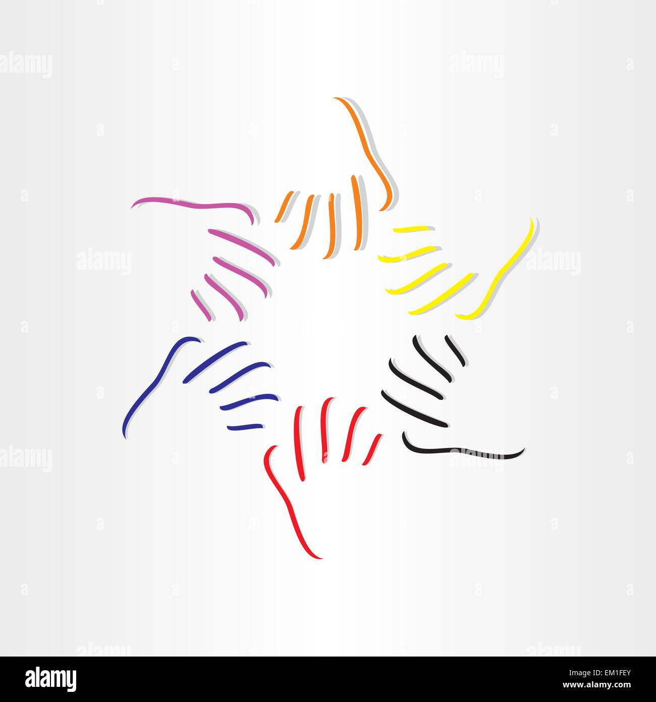 human hands all races abstract icon design Stock Vector Image & Art - Alamy