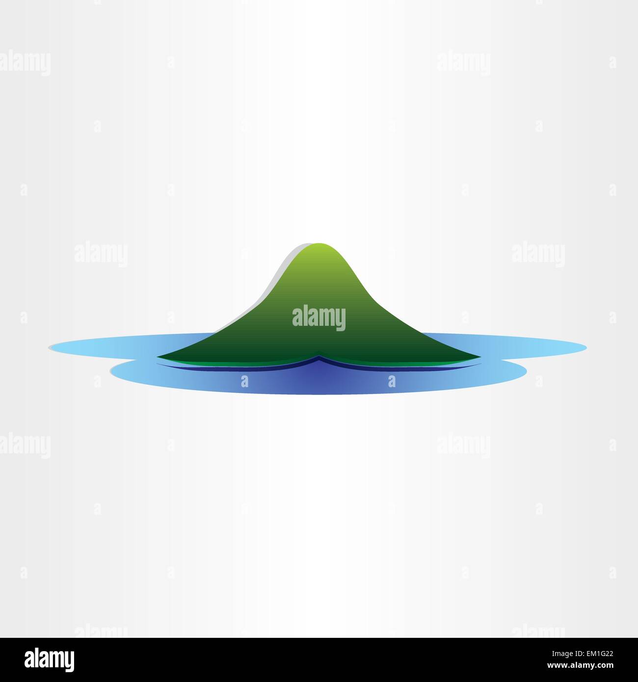 green mountain island in ocean abstract symbol design element Stock ...