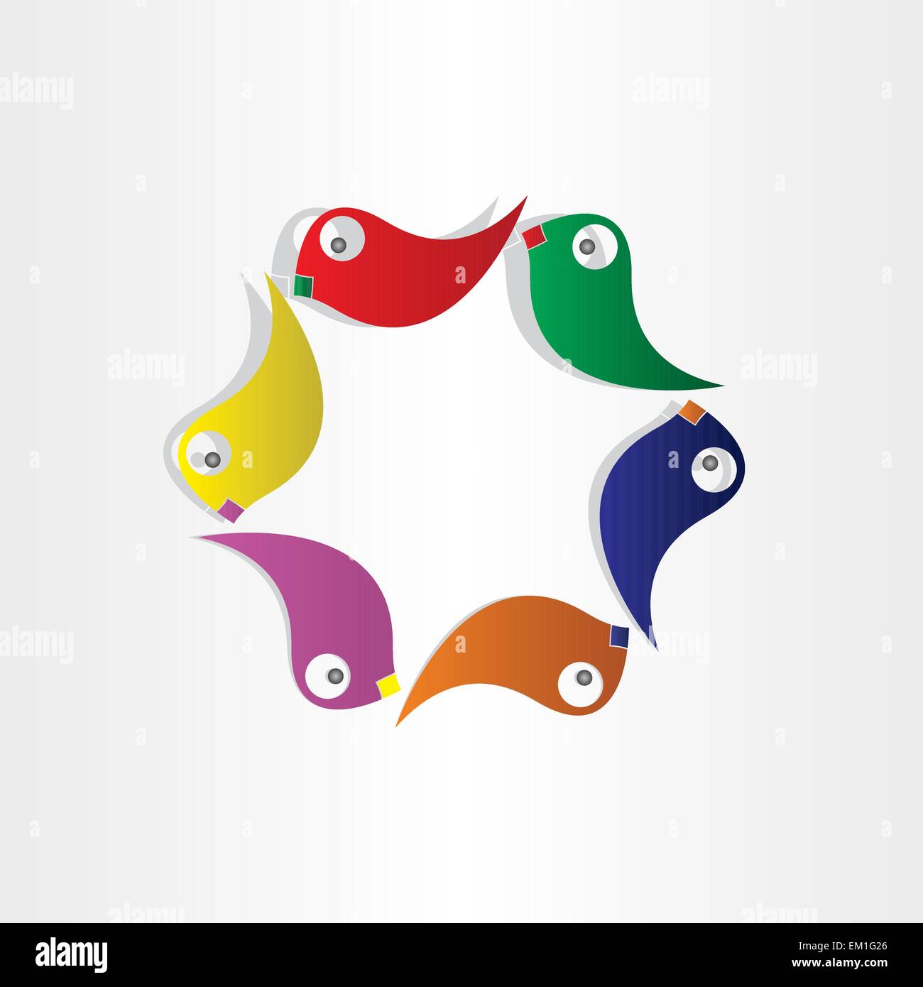 parrots circle birds symbol abstract design element Stock Vector Image ...