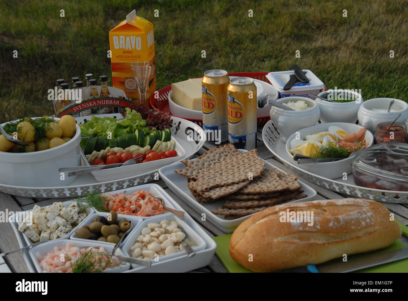 Summer buffet outdoors Stock Photo - Alamy