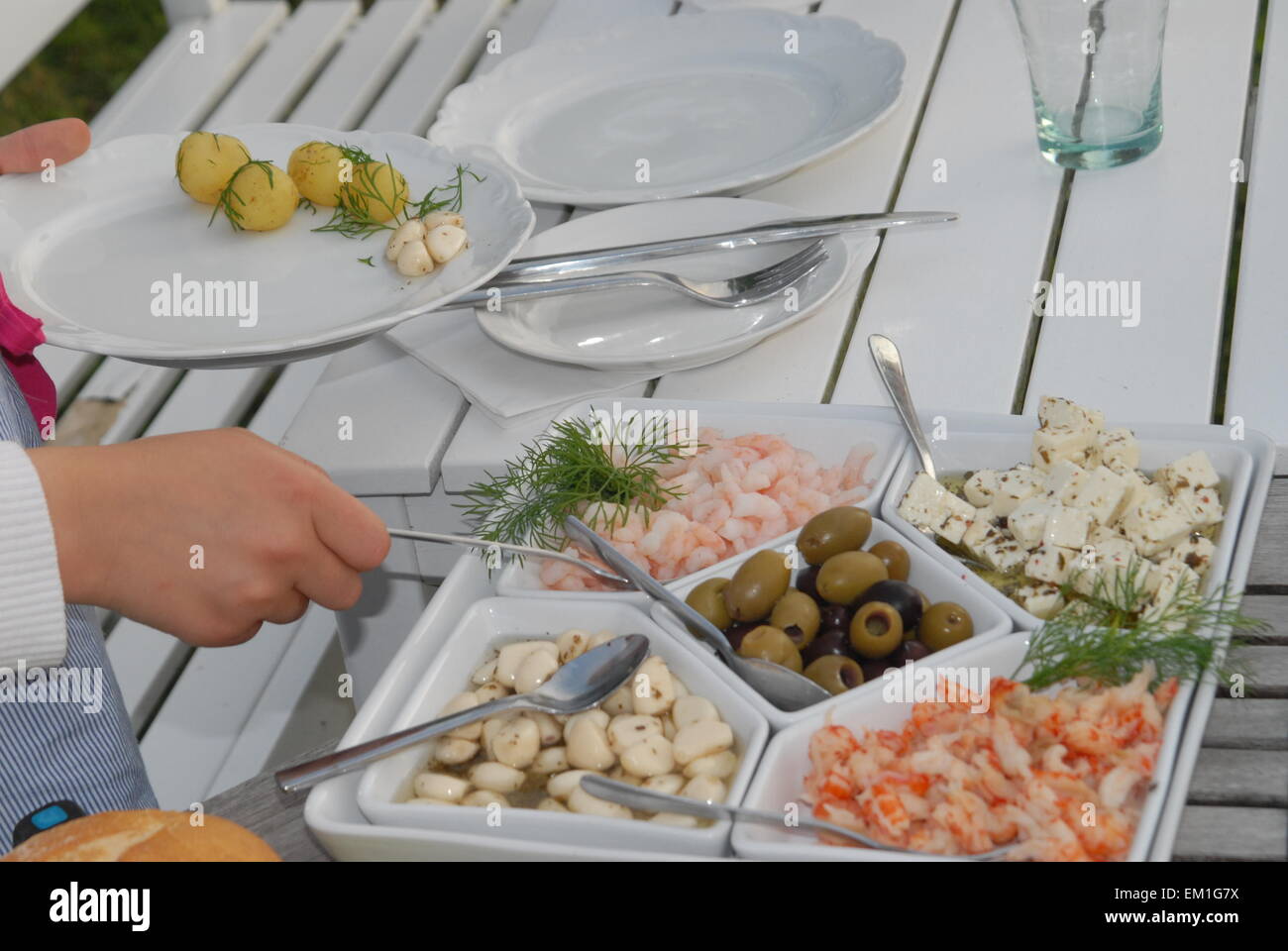 Garden party buffet Stock Photo - Alamy
