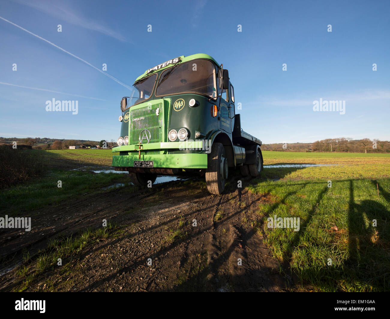 a classic 1960s vinatge lorry parked in a field near Matlock ...