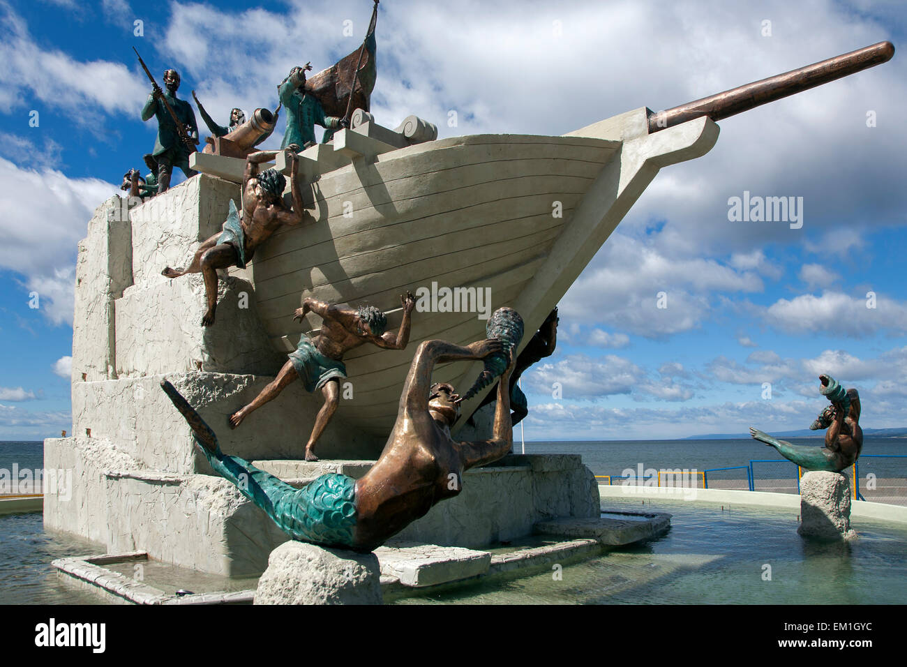 Monument tribute to the Ancud schooner (goleta Ancud).2014 Magellan ...
