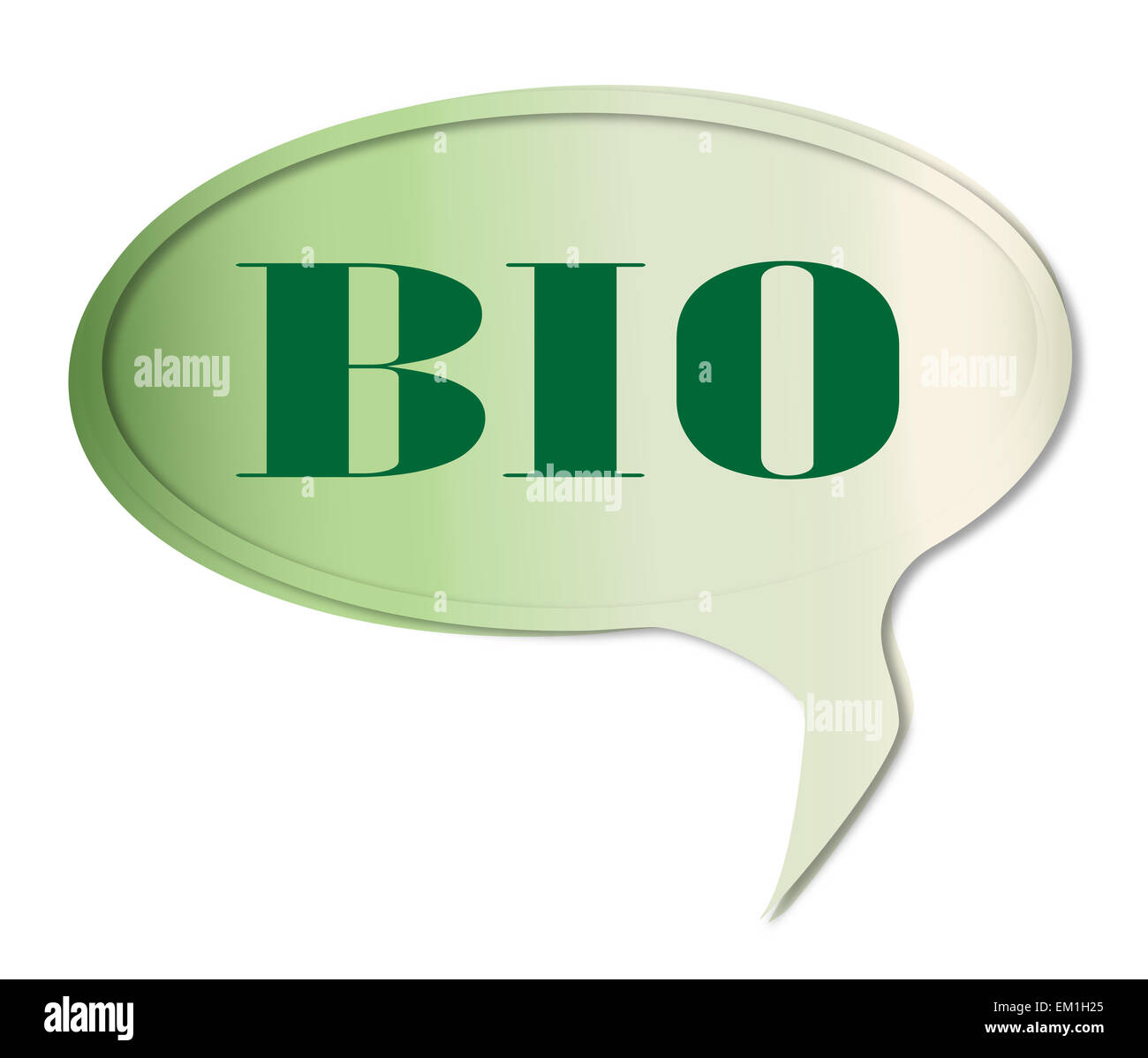 Bio speech bubble in green over a white background Stock Photo - Alamy