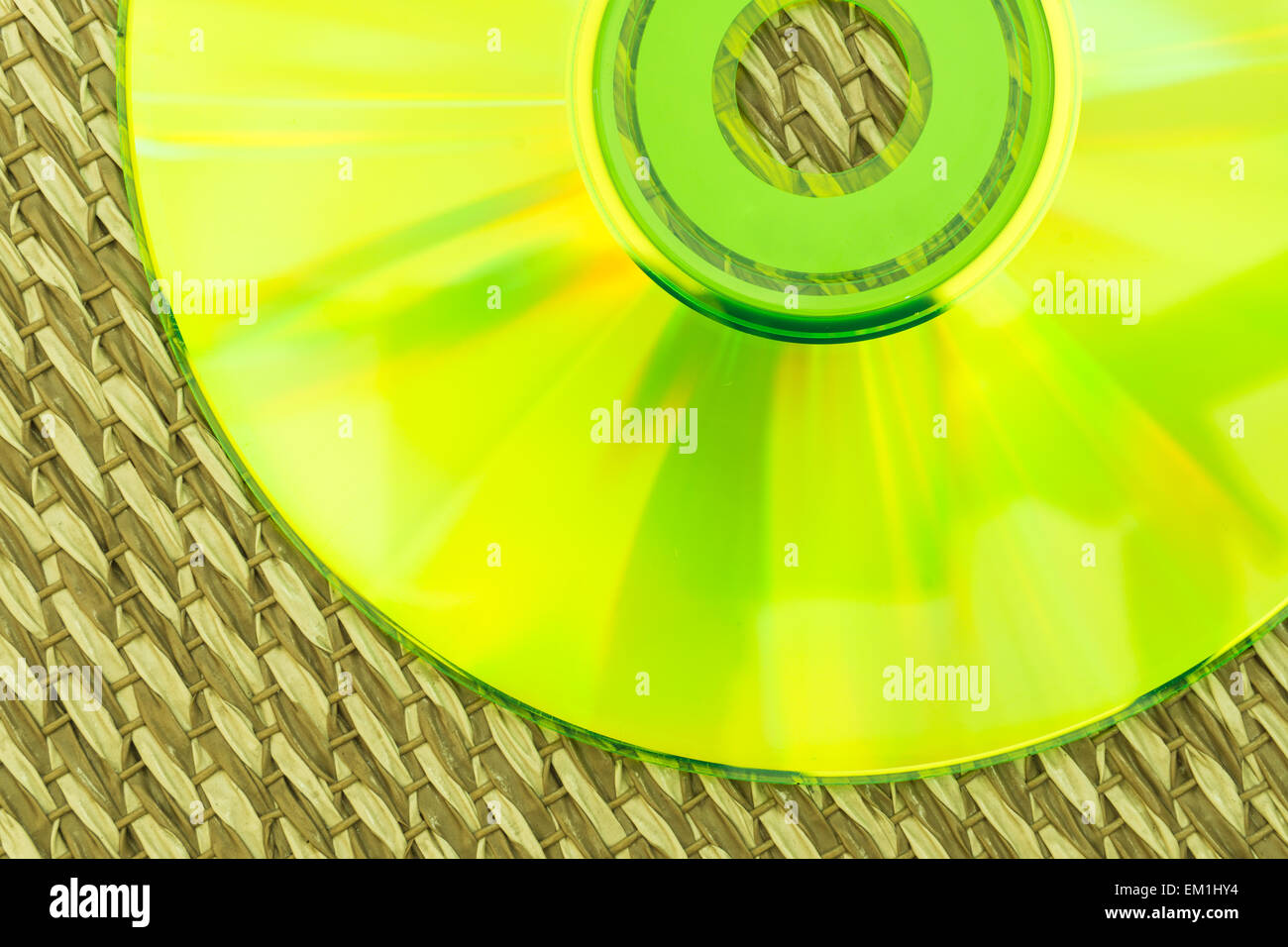 Half Green CD Placed on a Japanese Mat Stock Photo - Alamy