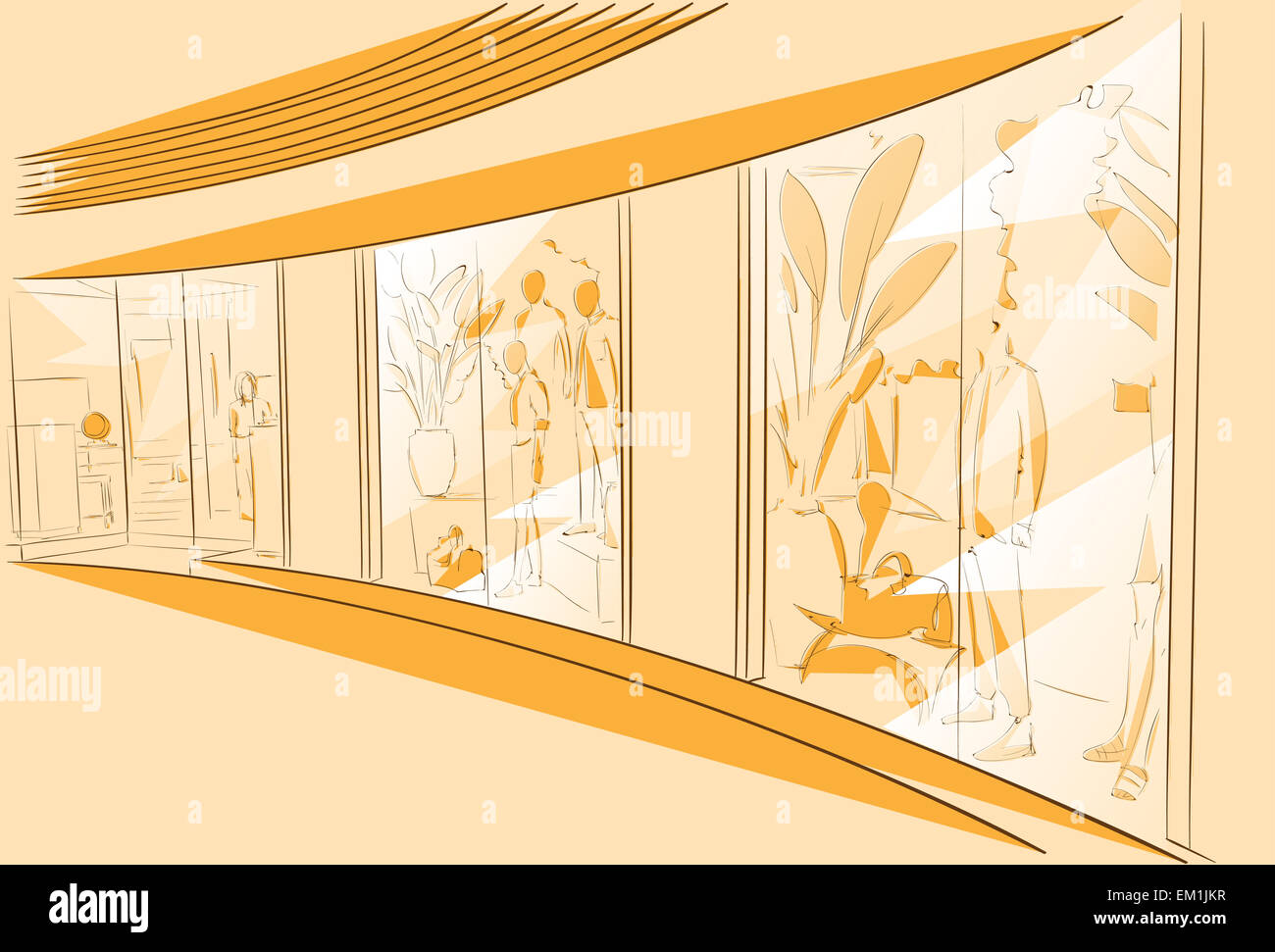 Shopping Window Modern Luxury Shop in Mall Center Stock Photo - Alamy