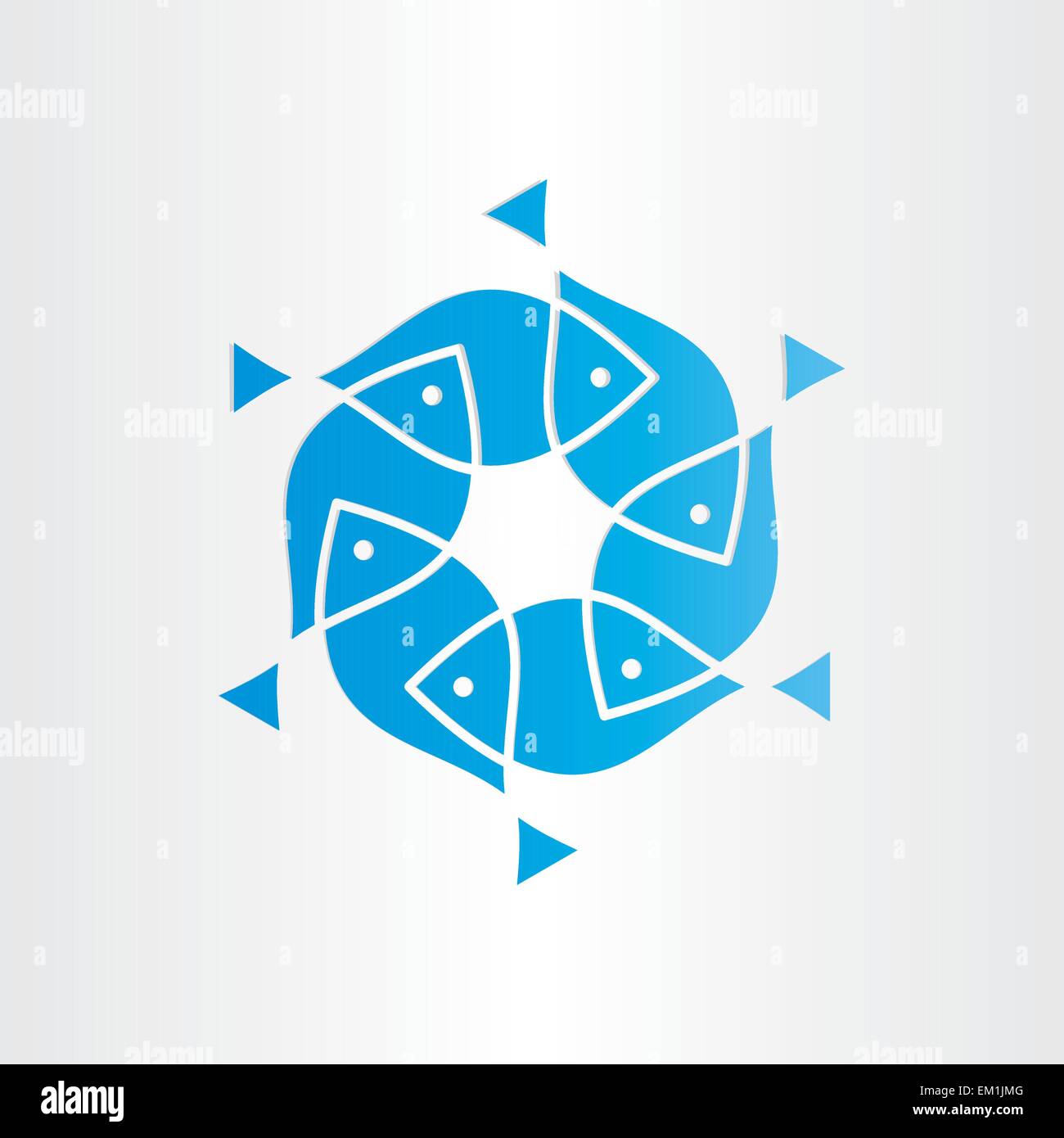 blue fish in circle symbol design element Stock Vector Image & Art - Alamy