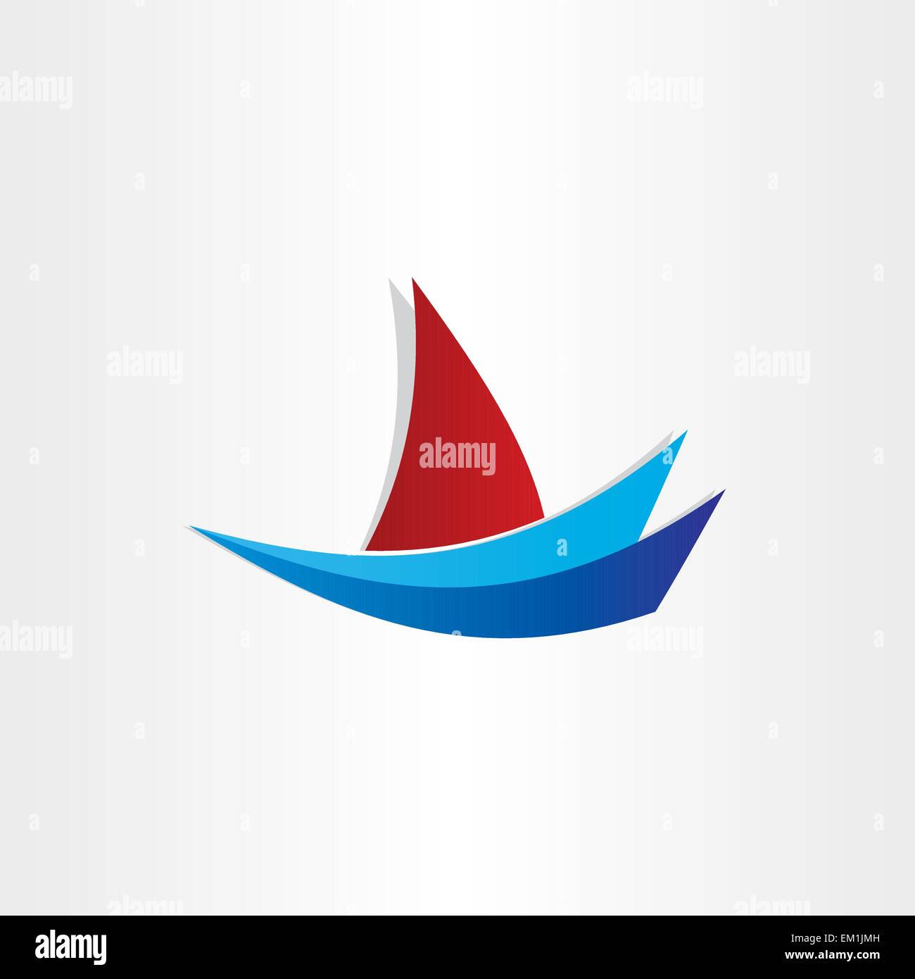 boat on water stylized design sail boat sports icon Stock Vector Image ...