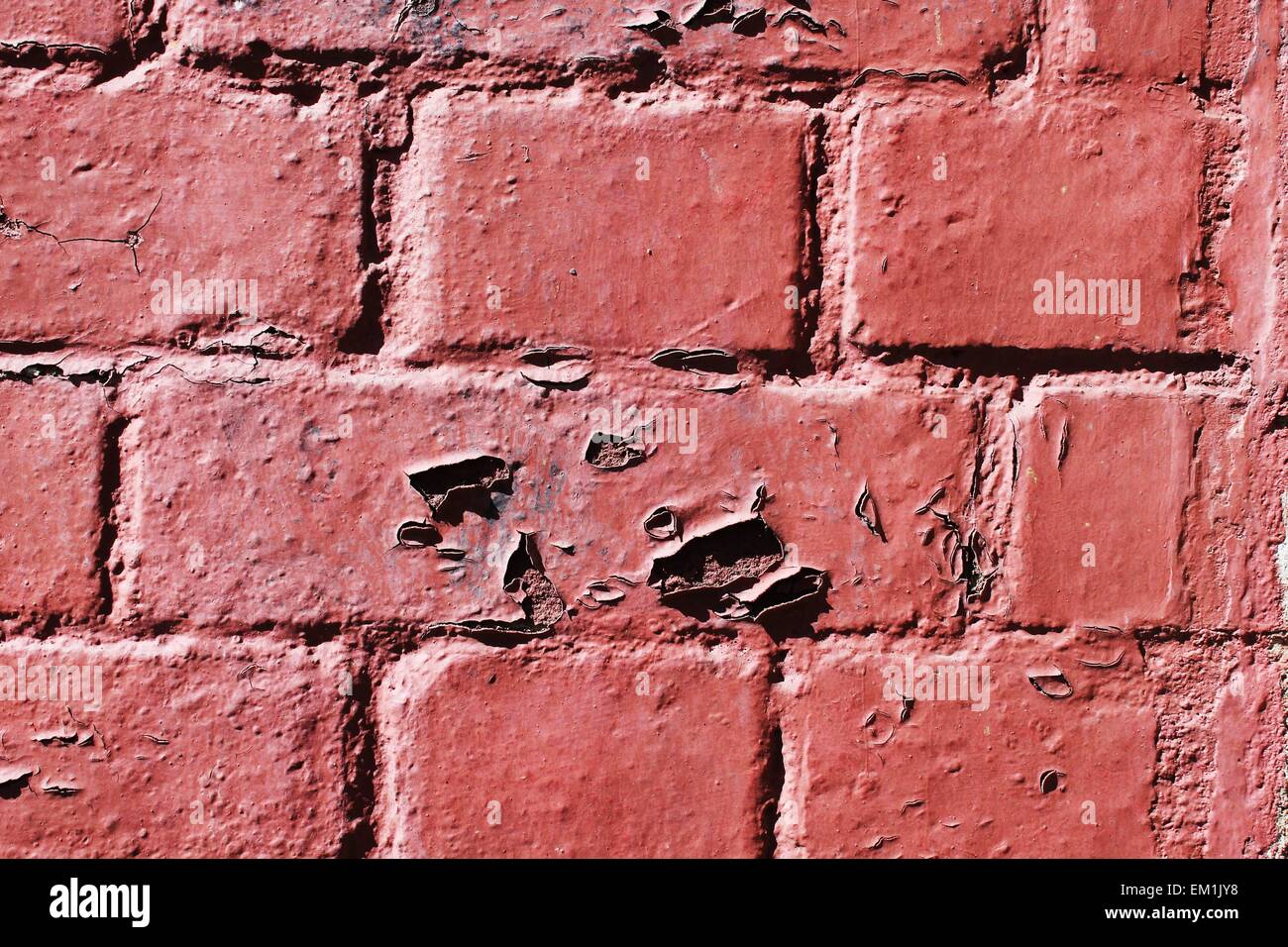Old red brick weathered with cracks Stock Photo - Alamy