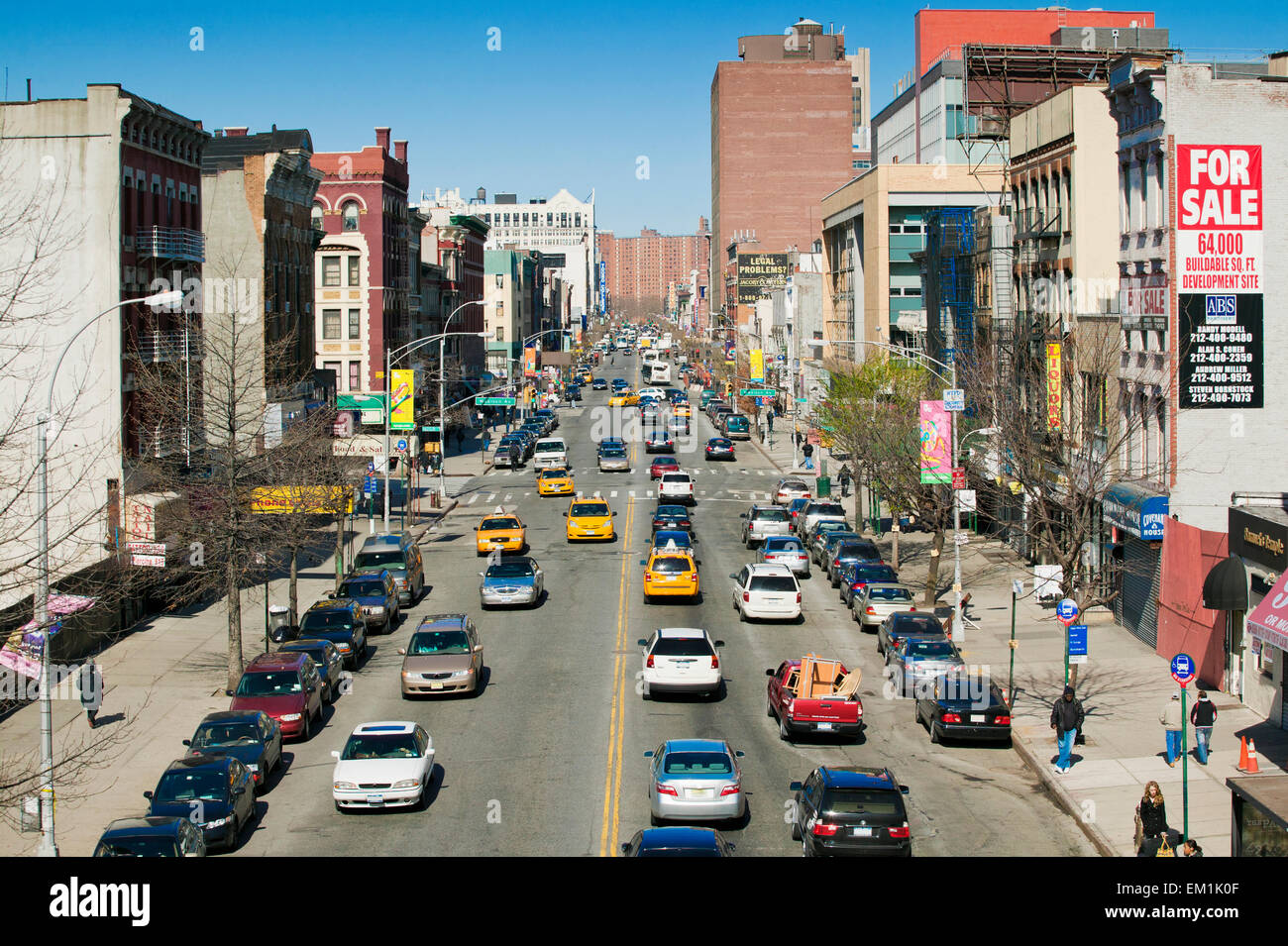 Traffic On 125 Street In Harlem; New York City, New York, United States ...