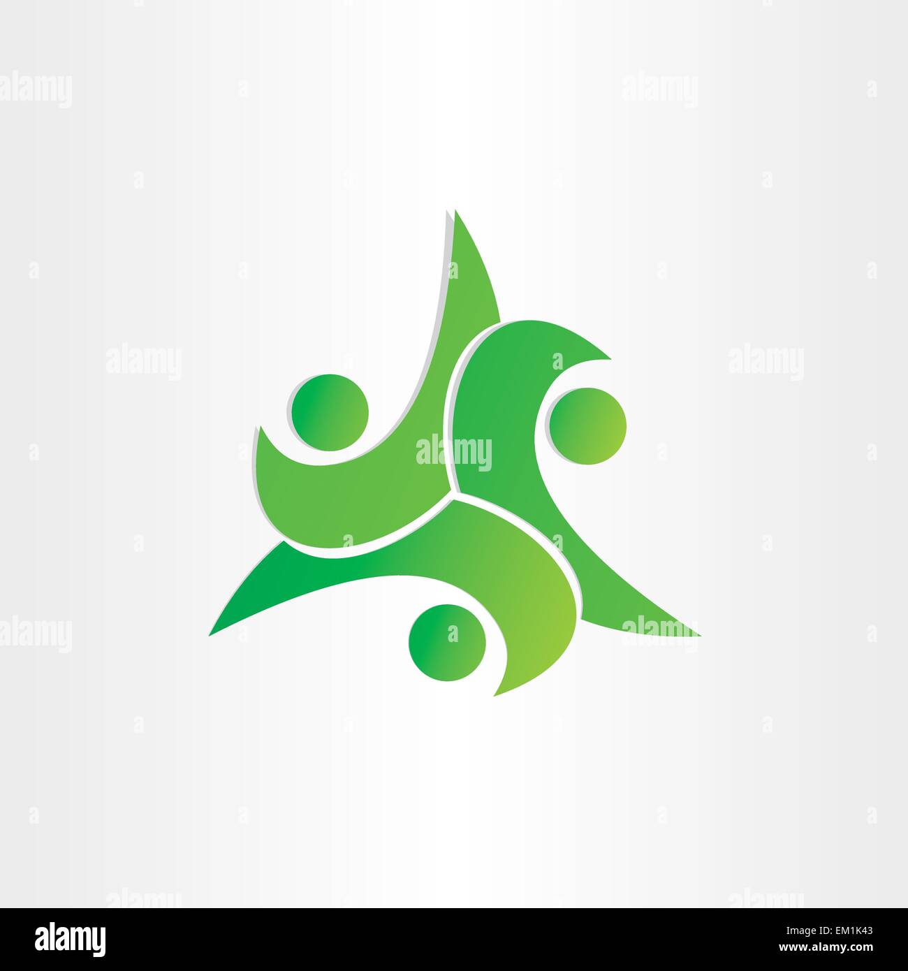 kids playing symbol dance teamwork green icon Stock Vector Image & Art ...