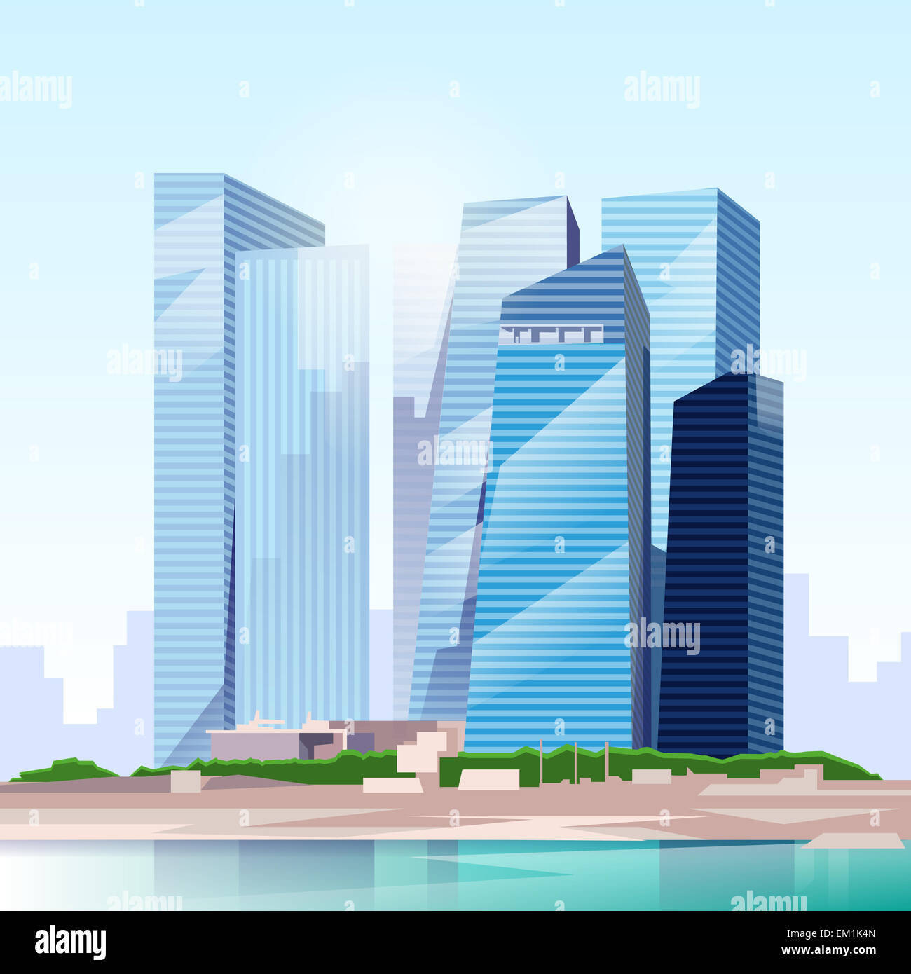 City Skyscraper View Cityscape Skyline Vector Stock Photo - Alamy