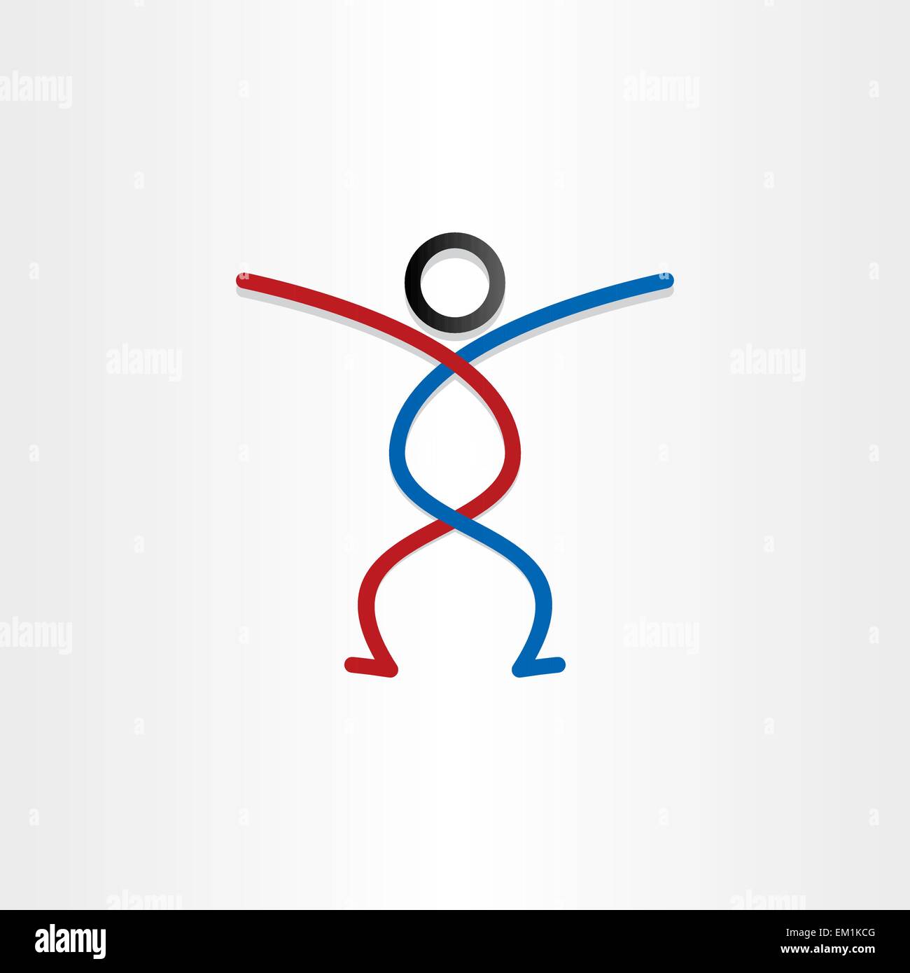 man with lines design element symbol gym blue red body dance jump comic ...