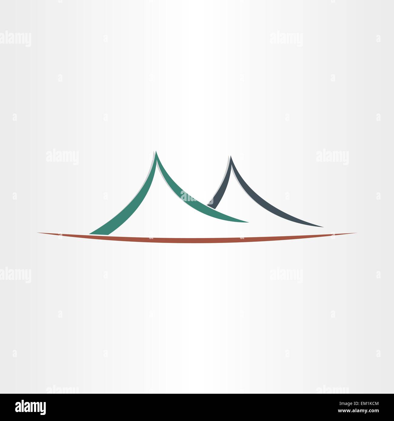 mountains landscape symbol abstract icon rock camping tourism map Stock ...