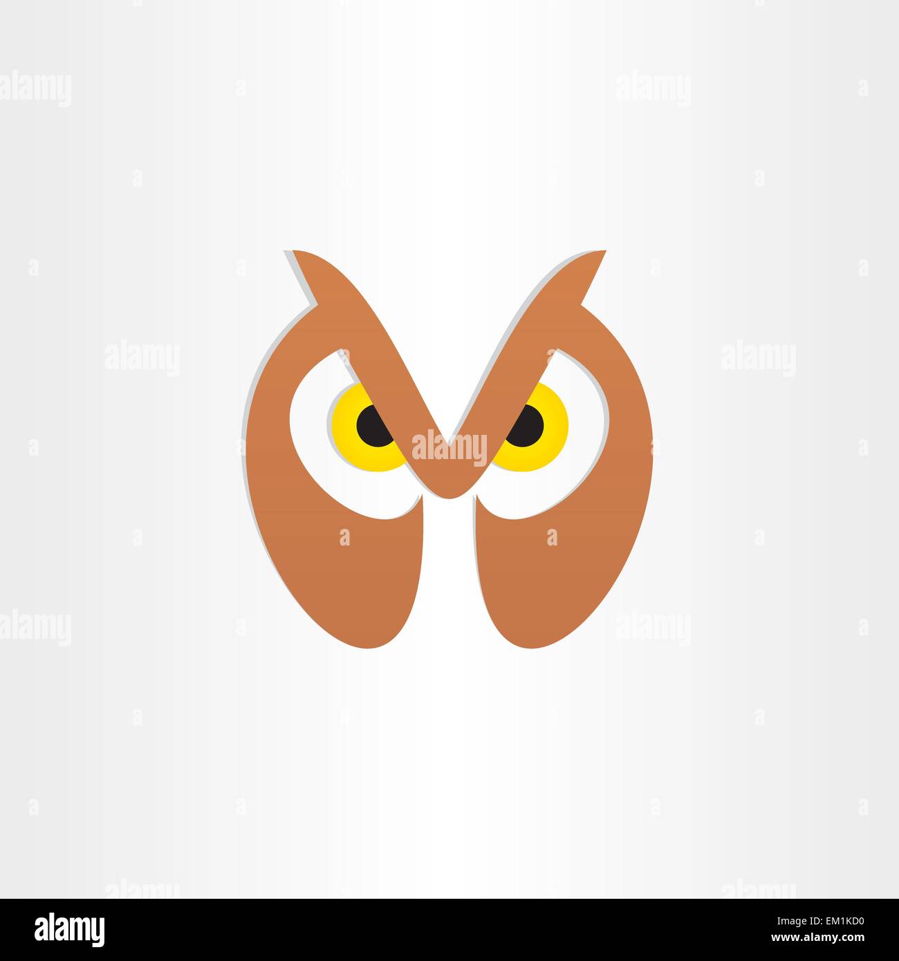 owl head icon design nature wildlife brown eyes zoo emblem background ...