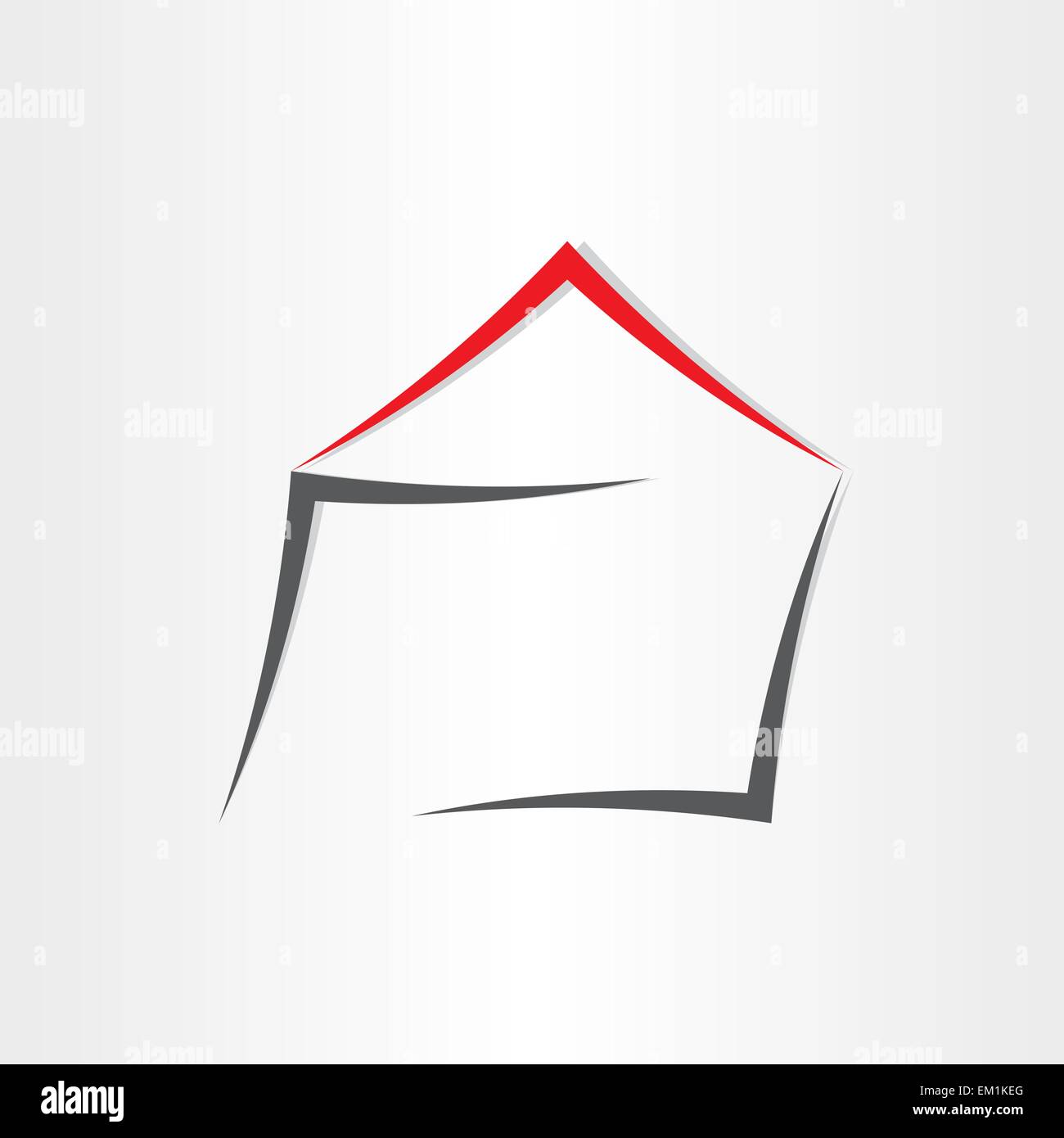 stylized house home icon grey red realestate building Stock Vector ...