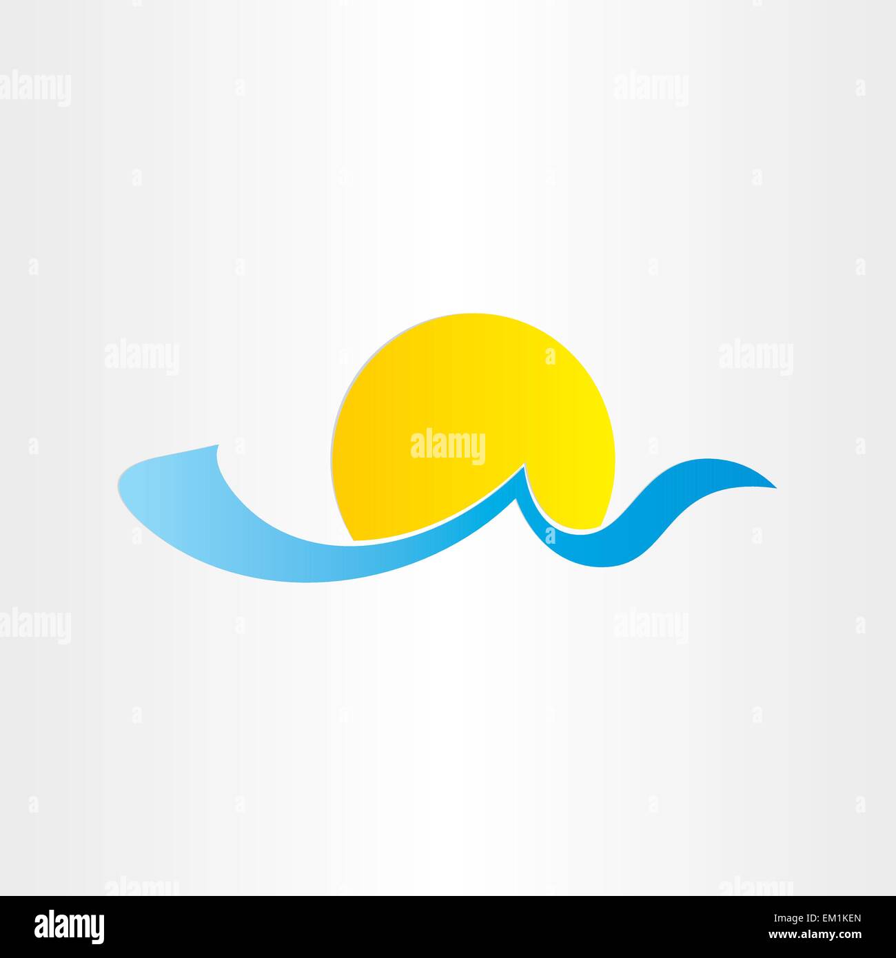 sun and sea wave summer water icon blue tropical tourism Stock Vector ...
