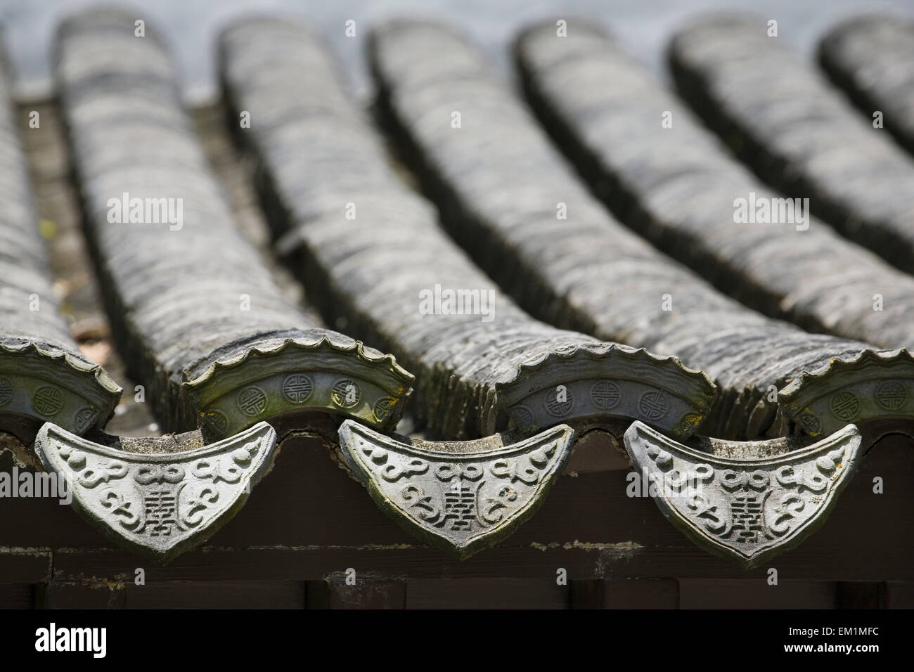 Close Up Detail Of Roof Drip Tiles; Portland Oregon United States Of ...