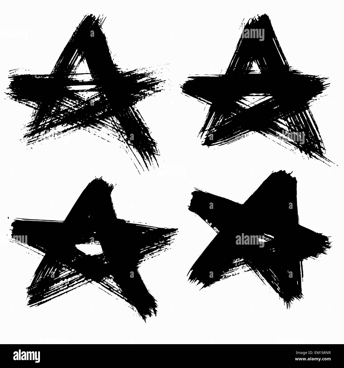 Grunge Stars Set Stock Photo - Alamy