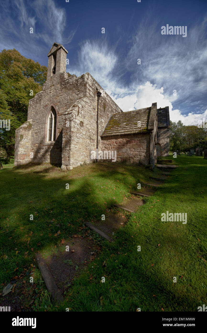 A Stone Church Building; Northumberland England Stock Photo - Alamy