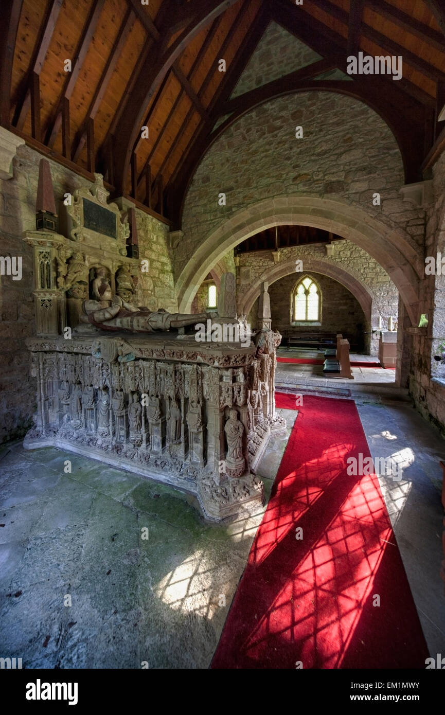 A Stone Tomb Inside A Building; Northumberland England Stock Photo - Alamy