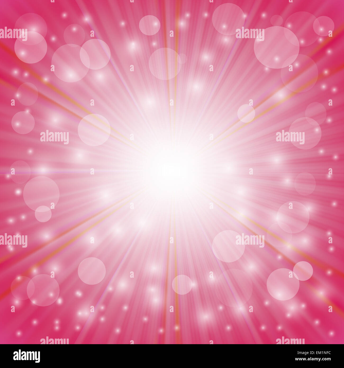Pink Background. Sun Burst on Pink Background. Ray Background with Stars Stock Photo - Alamy