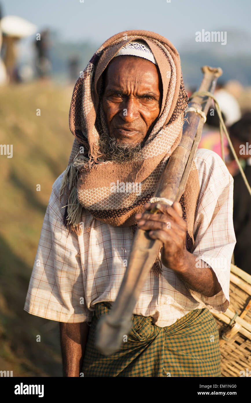 Portrait of a Burmese fisherman; Sittwe, Rakhine State, Burma Stock ...