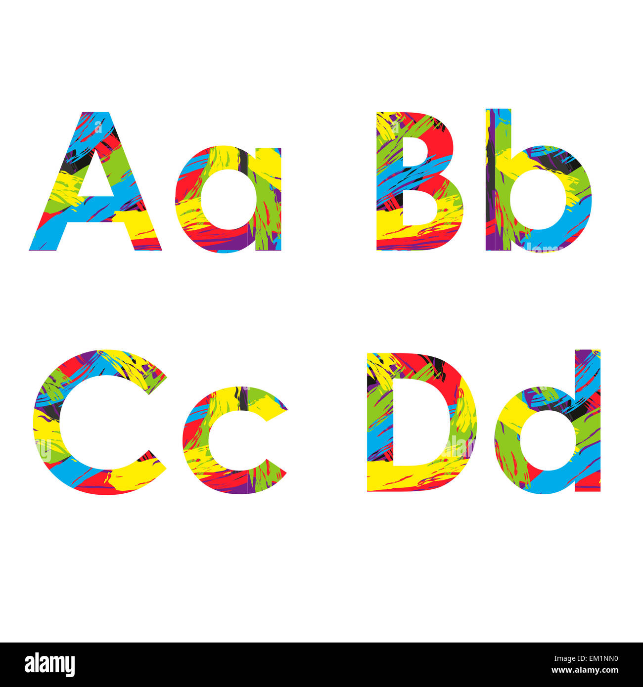 set of colorful alphabets on abstract background Stock Photo - Alamy