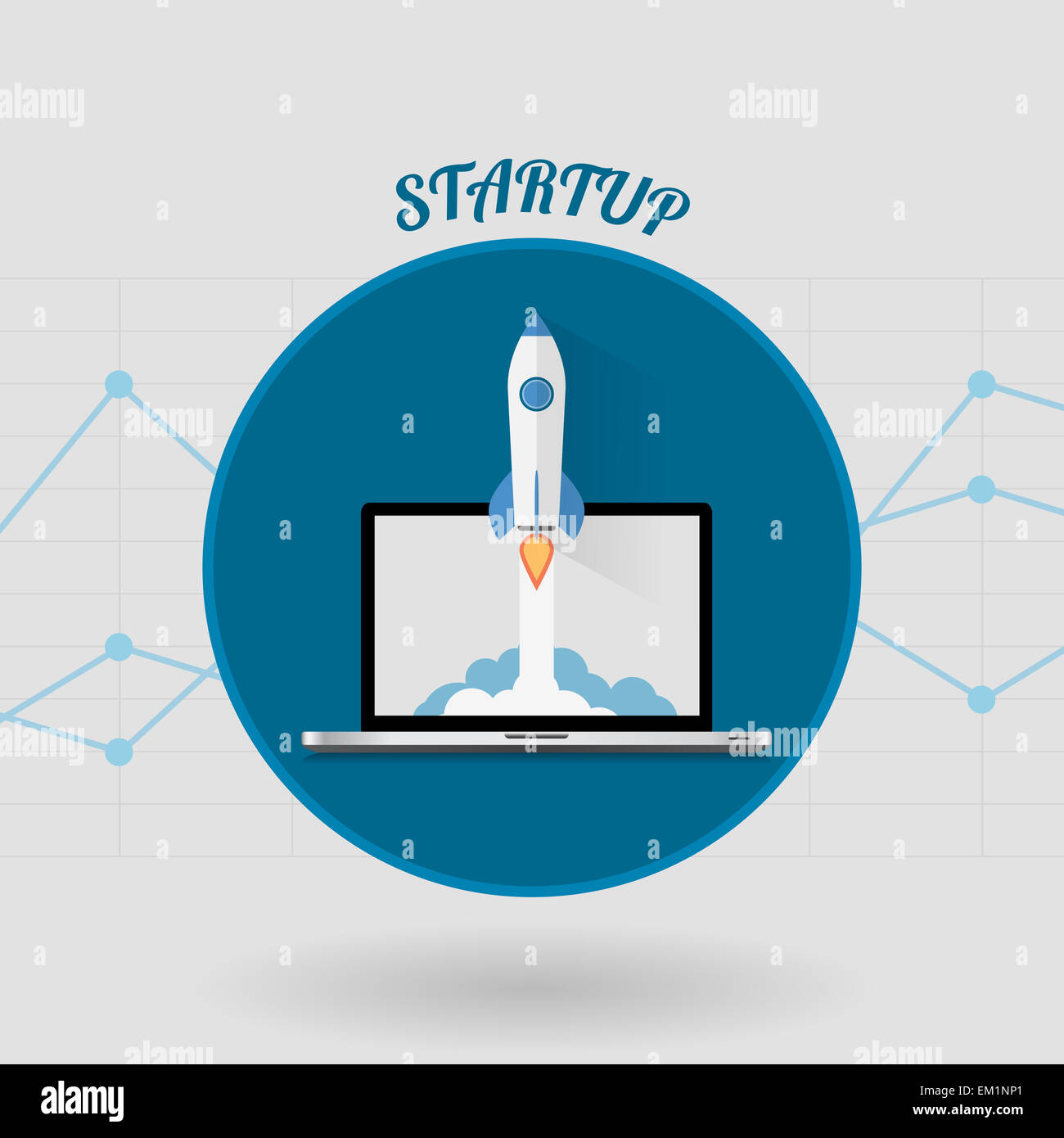 Start Up Concept Space Rocket Modern Flat Design Stock Photo - Alamy