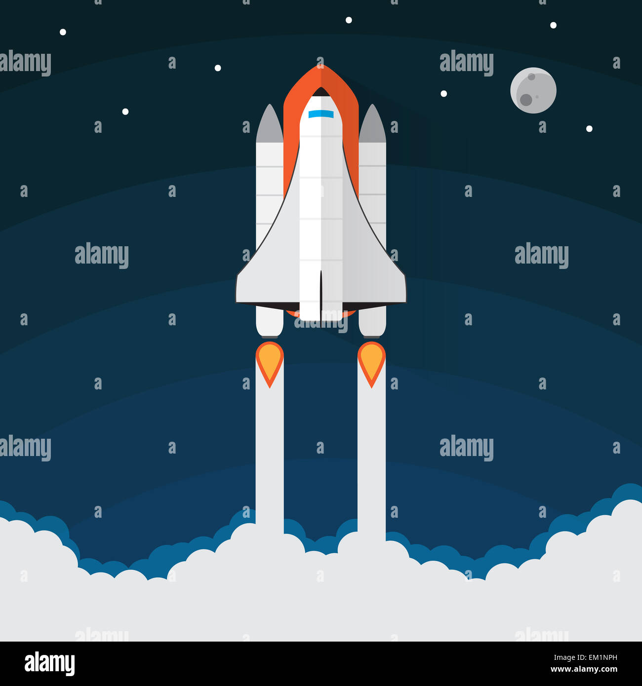 Space Shuttle Launch. Vector illustration Stock Photo - Alamy