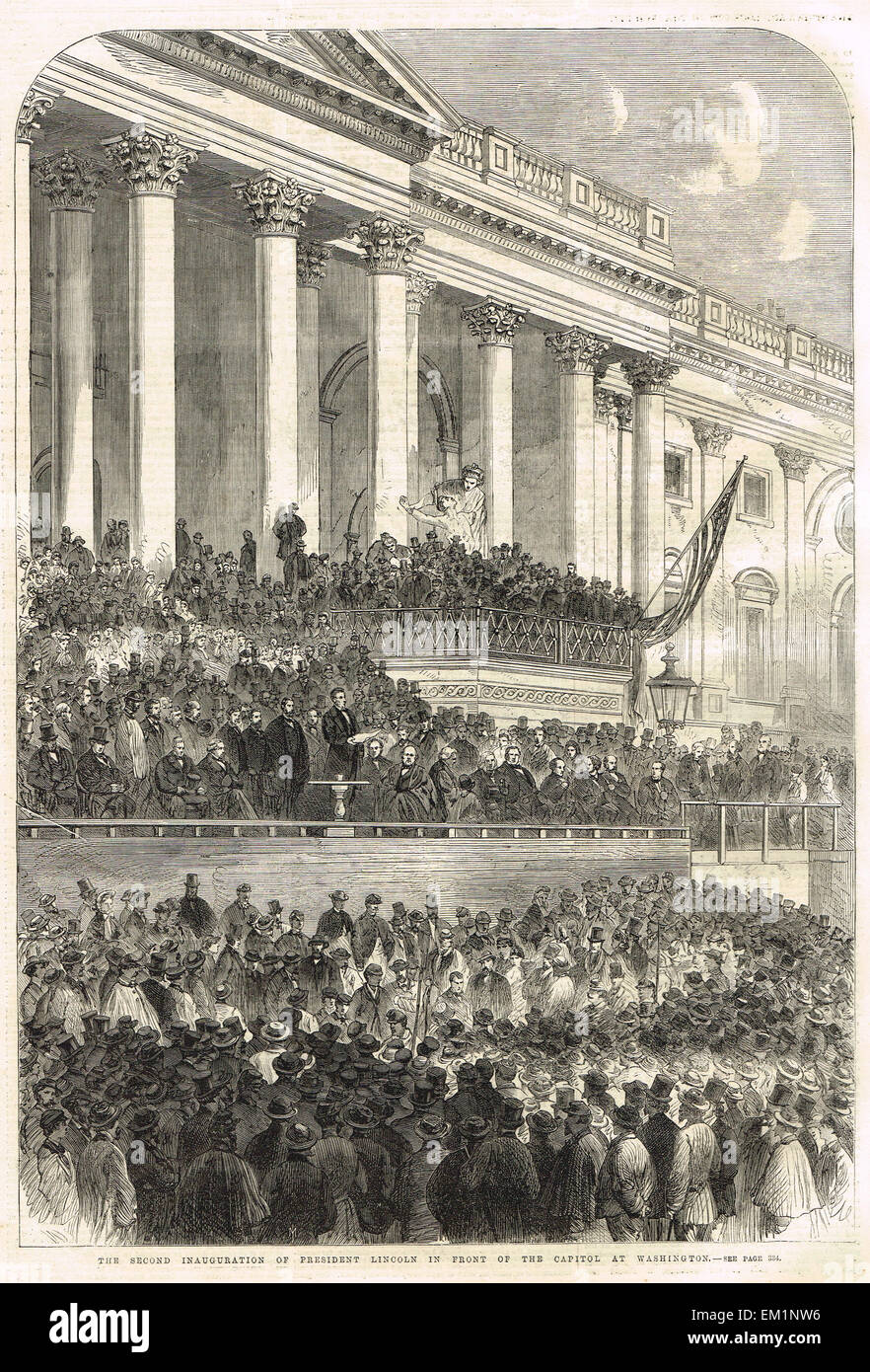 Second Presidential inauguration of Abraham Lincoln 1865 Stock Photo ...