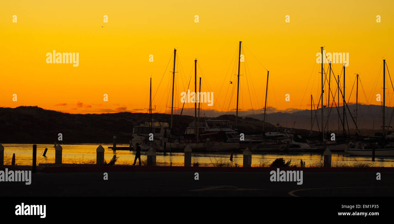 A harbor in California at sunset Stock Photo - Alamy