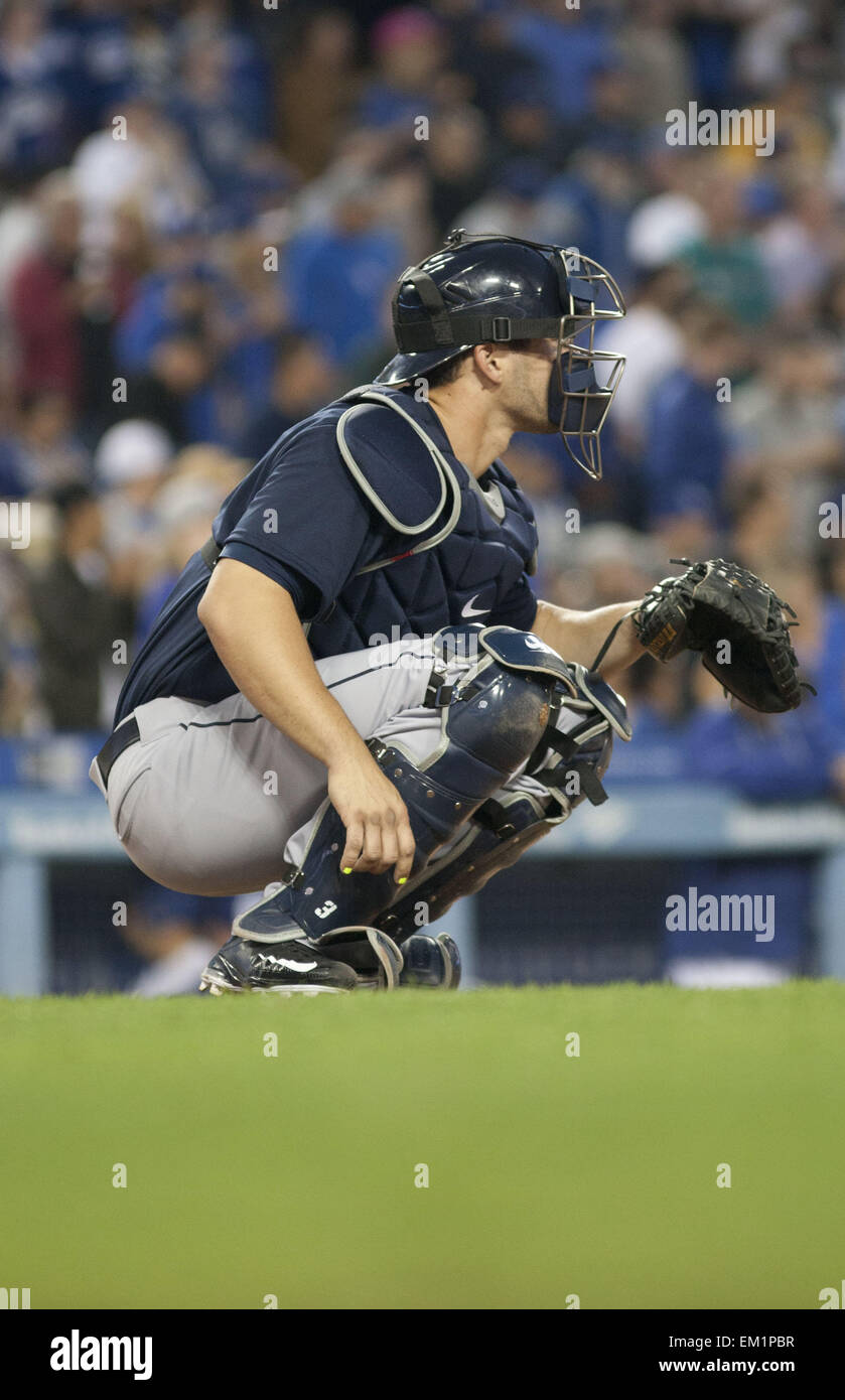 Los Angeles, CALIFORNIA, USA. 13th Apr, 2015. Seattle Mariners catcher ...