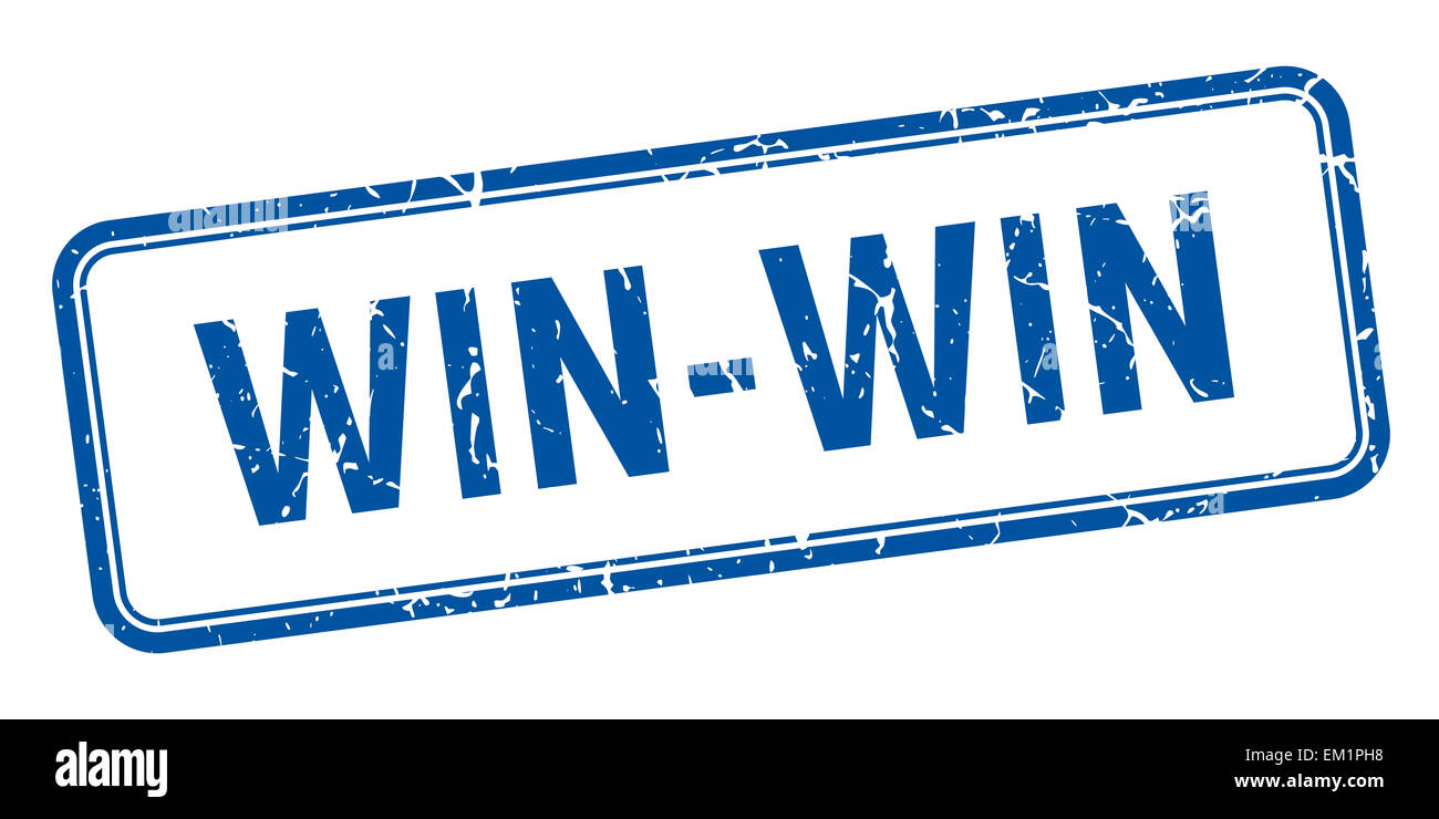 win-win blue square grungy vintage isolated stamp Stock Photo - Alamy