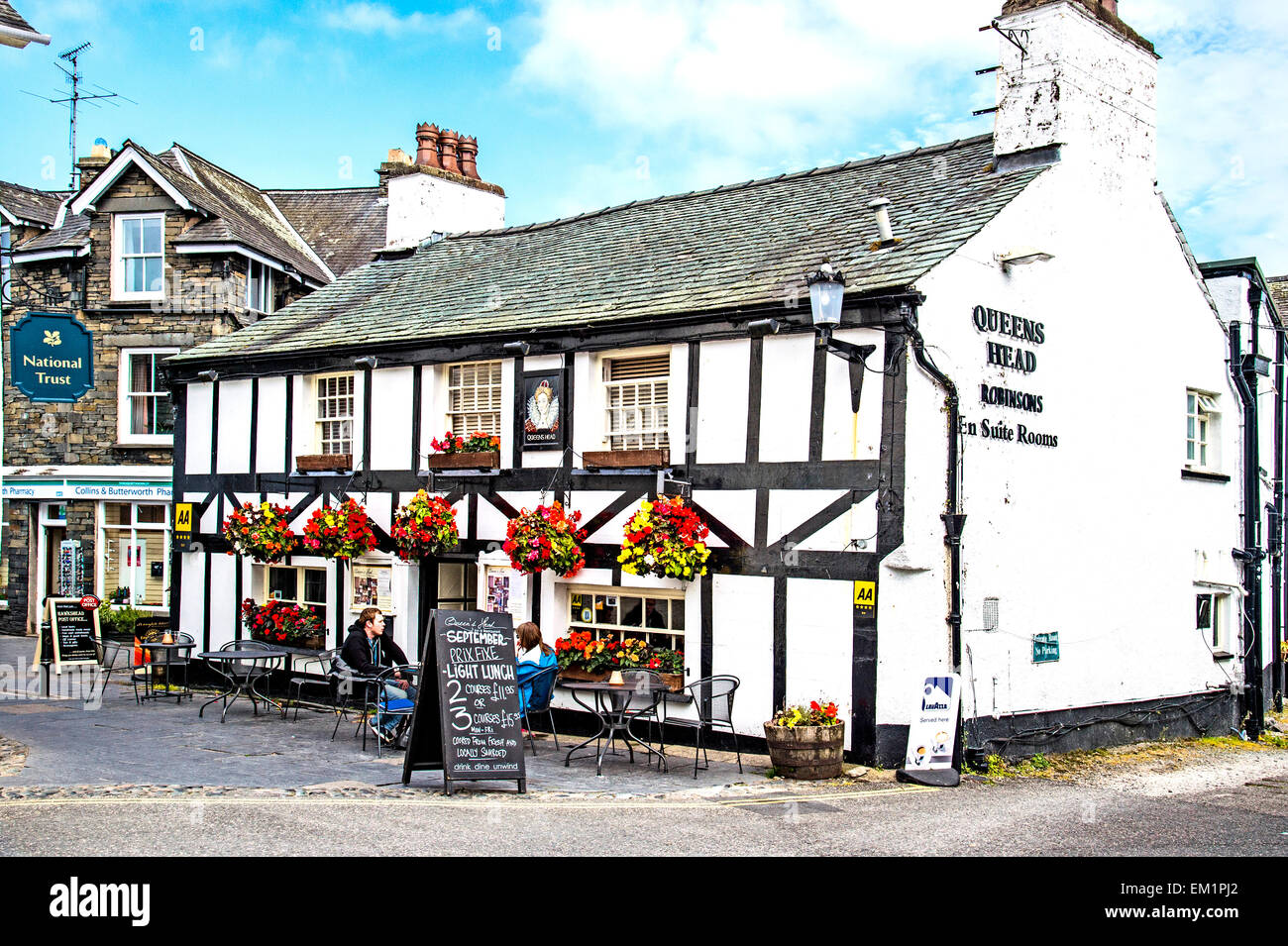 Lane in Hawkshead, Lake District, Cumbria Stock Photo - Alamy