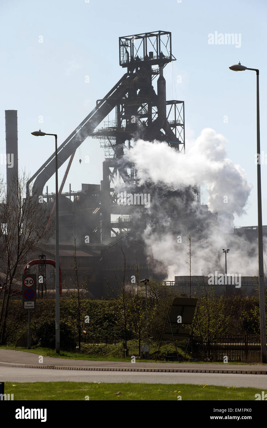 Steelworks blast furnace Port Talbot South Wales UK Stock Photo - Alamy