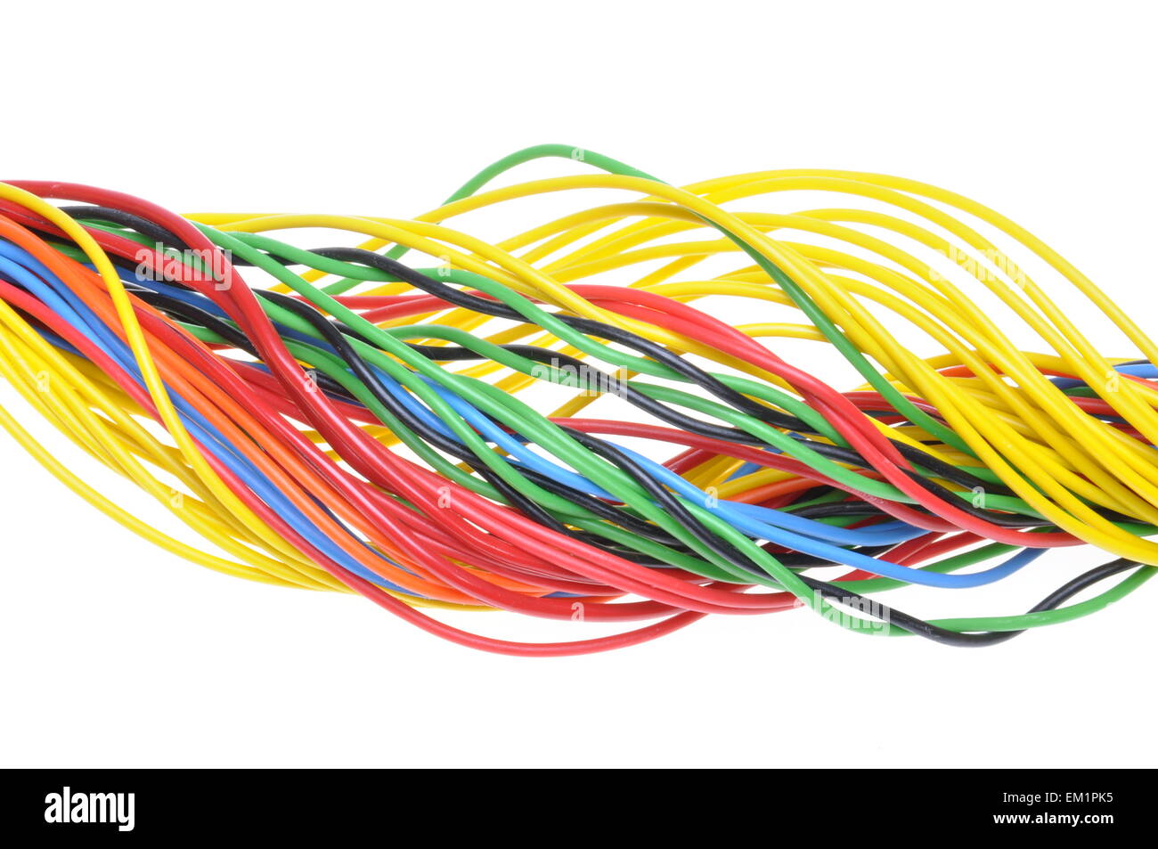 Multicolored electrical cable isolated on white background Stock Photo ...