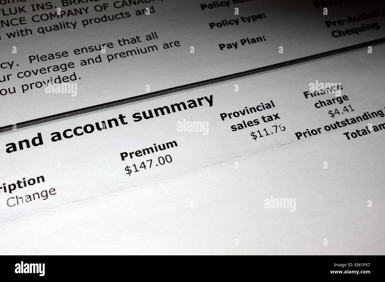 Insurance invoice hi-res stock photography and images - Alamy